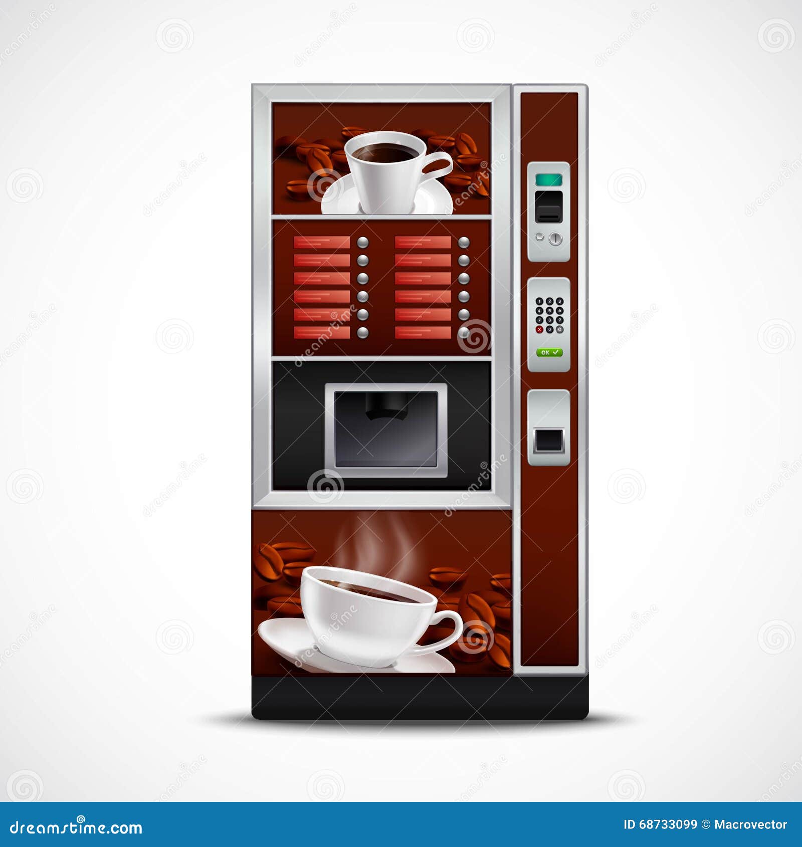 Realistic Coffee Vending Machine Stock Vector - Illustration of modern ...