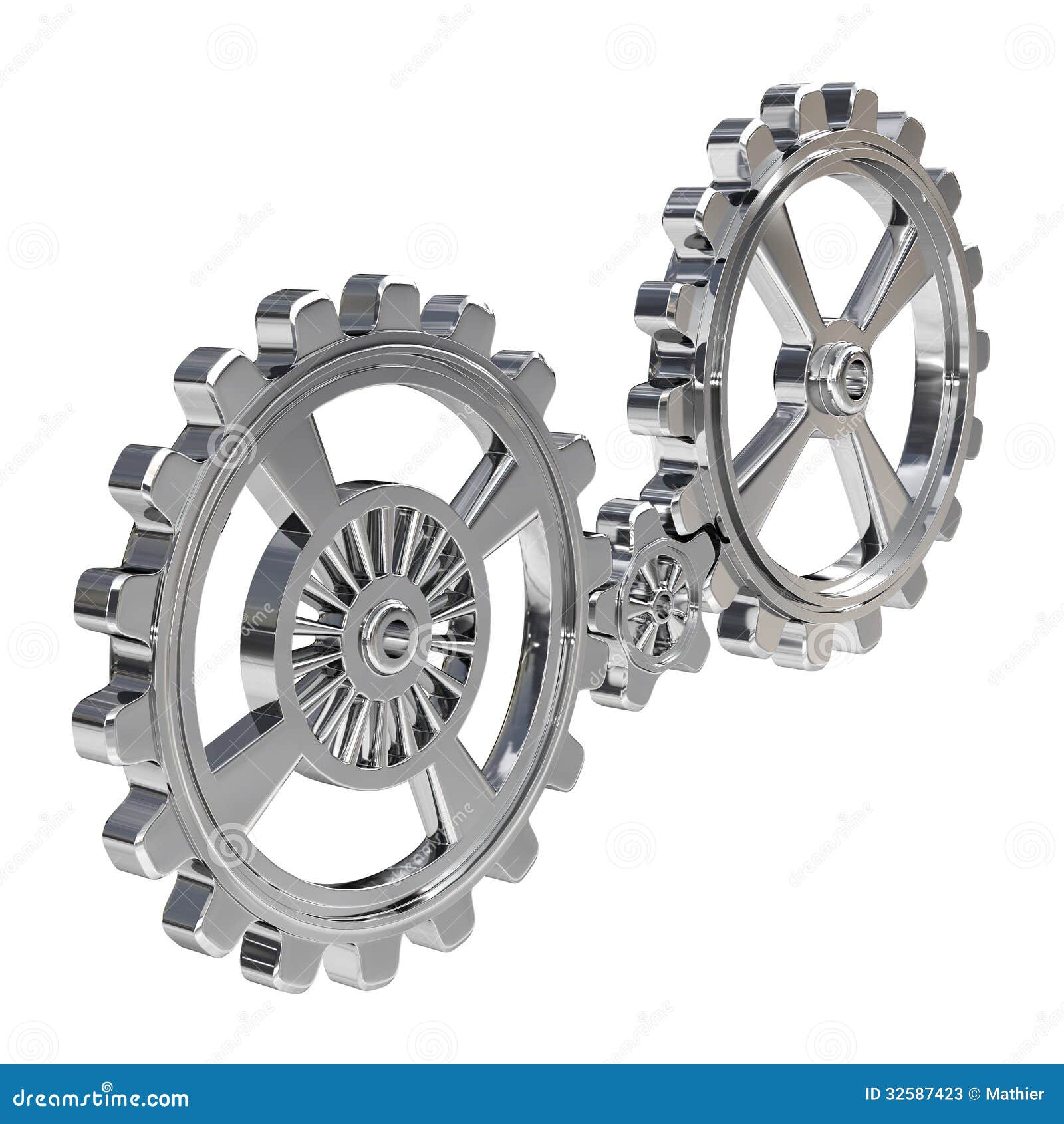 Realistic Cogwheels - Chrome Stock Illustration - Illustration of ...