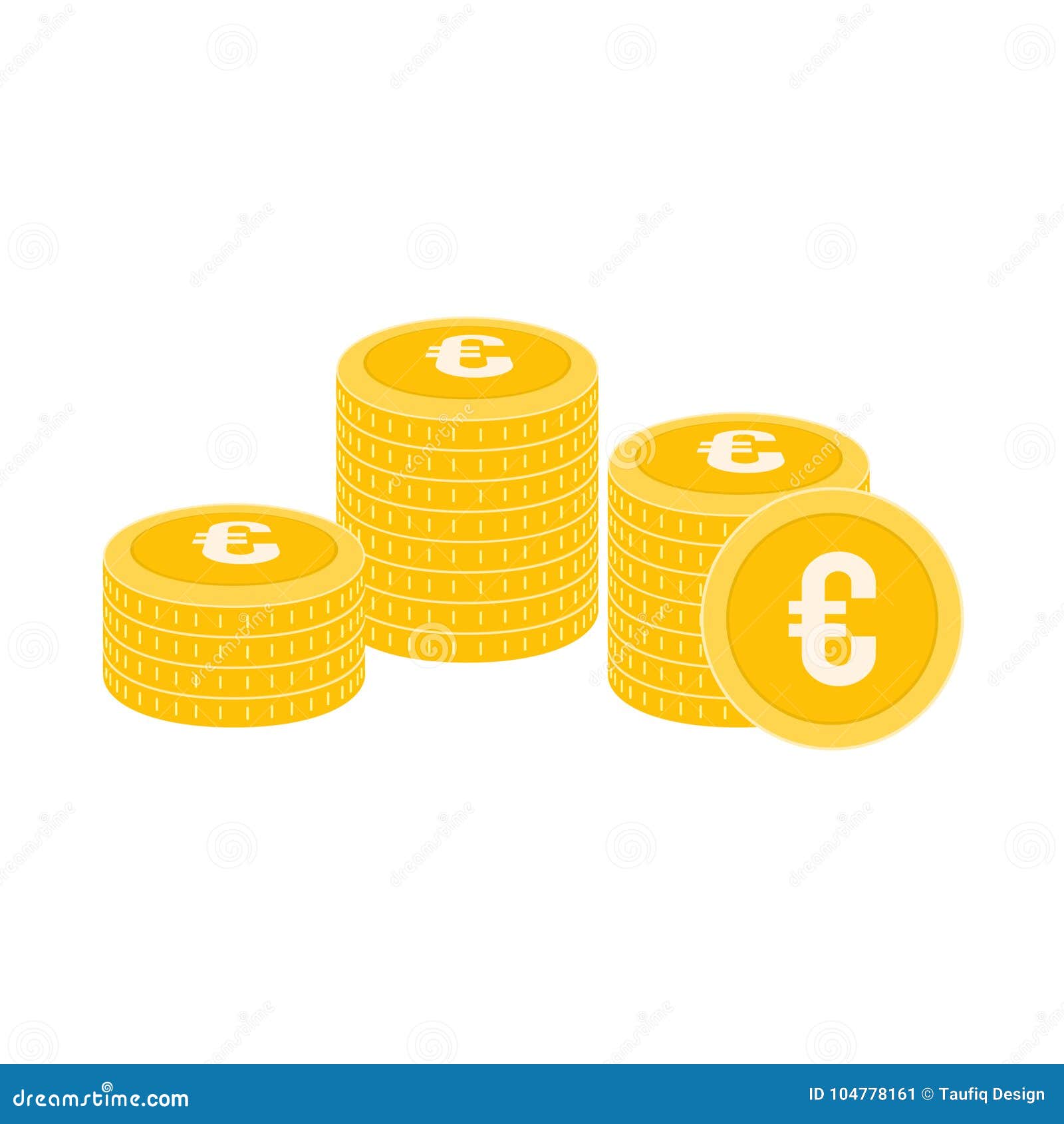 Realistic Coin Vector Icon Design Template. Gold Coin Stack Vector ...