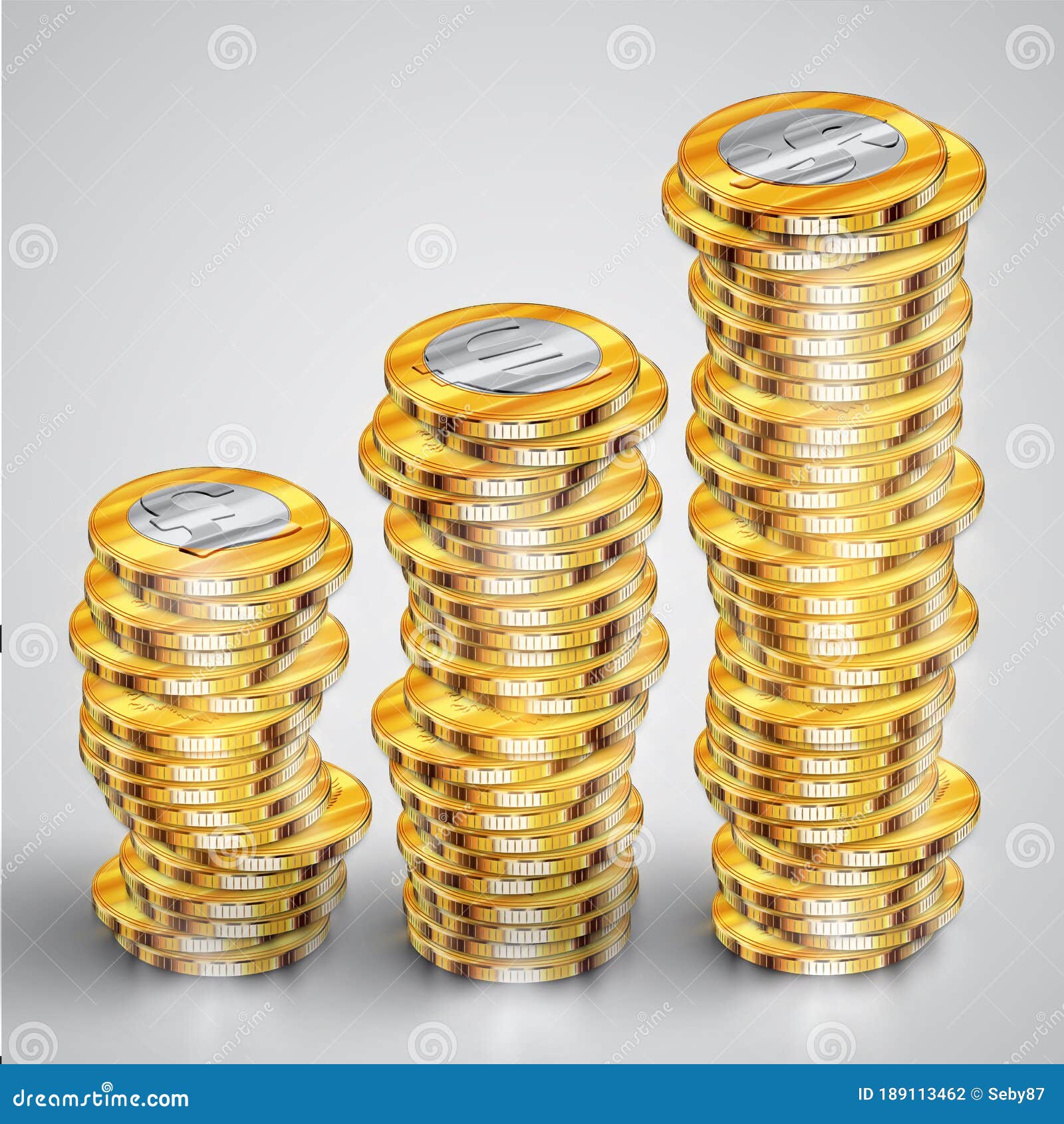 Realistic Coins, Vector Illustration Stock Vector - Illustration of ...