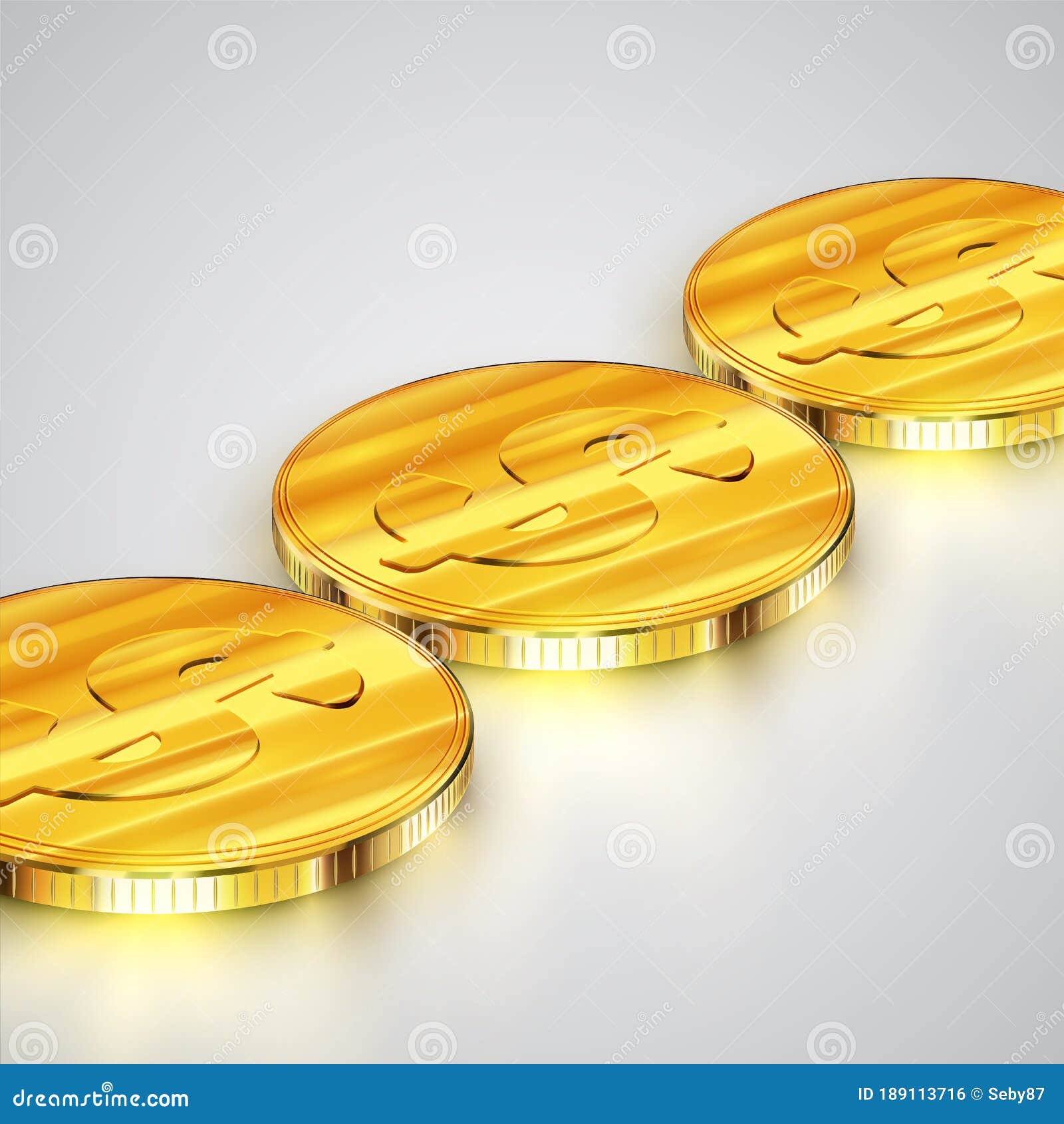 Realistic Coins, Vector Illustration Stock Vector - Illustration of ...