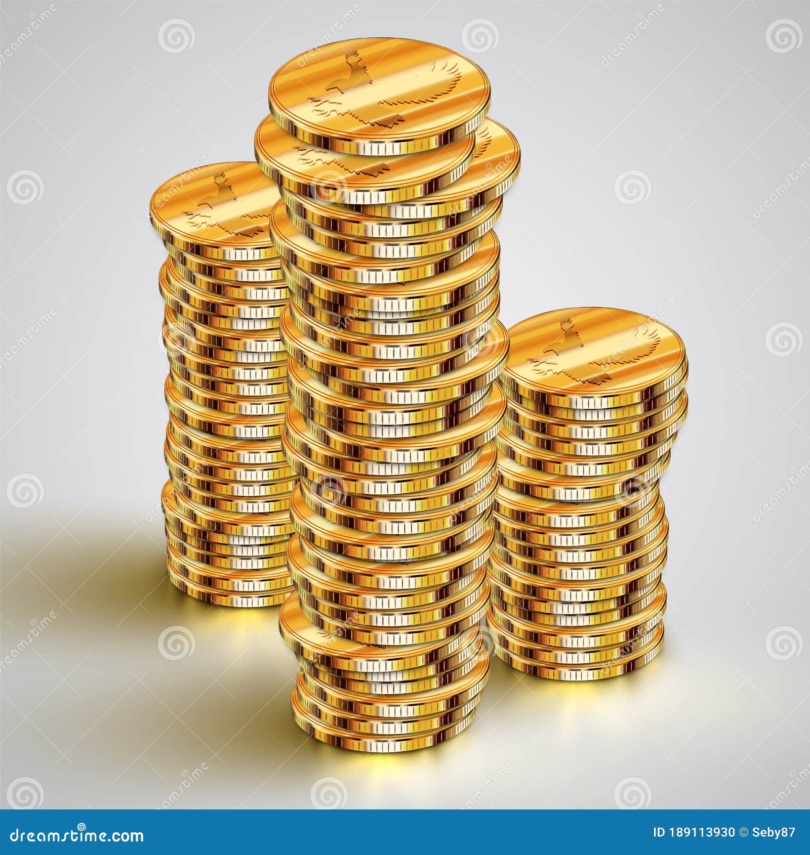 Realistic Coins, Vector Illustration Stock Vector - Illustration of ...