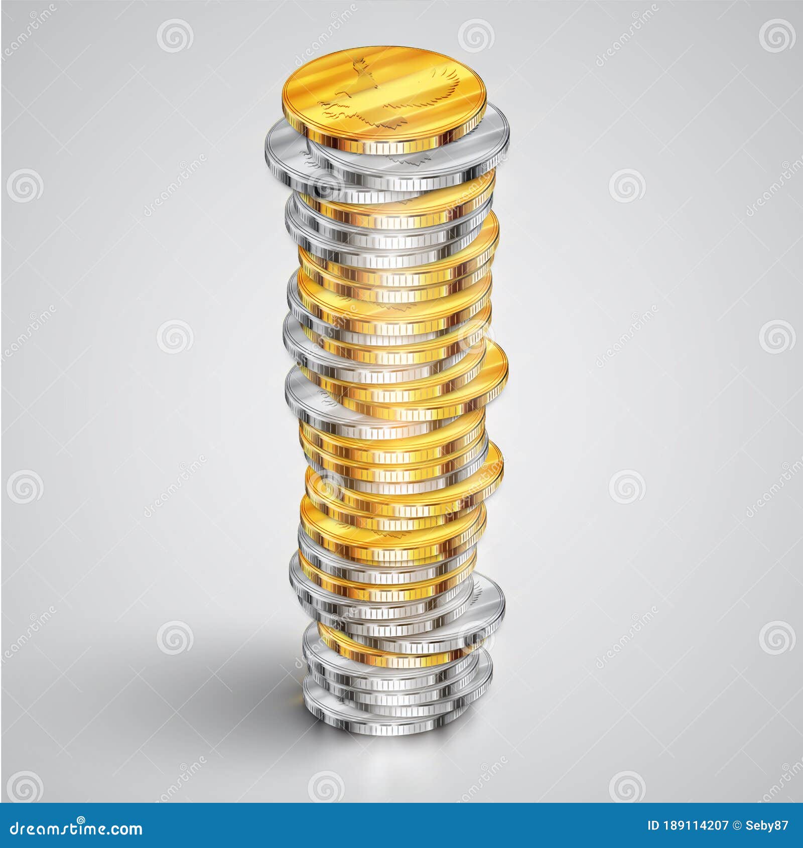 Realistic Coins, Vector Illustration Stock Vector - Illustration of ...