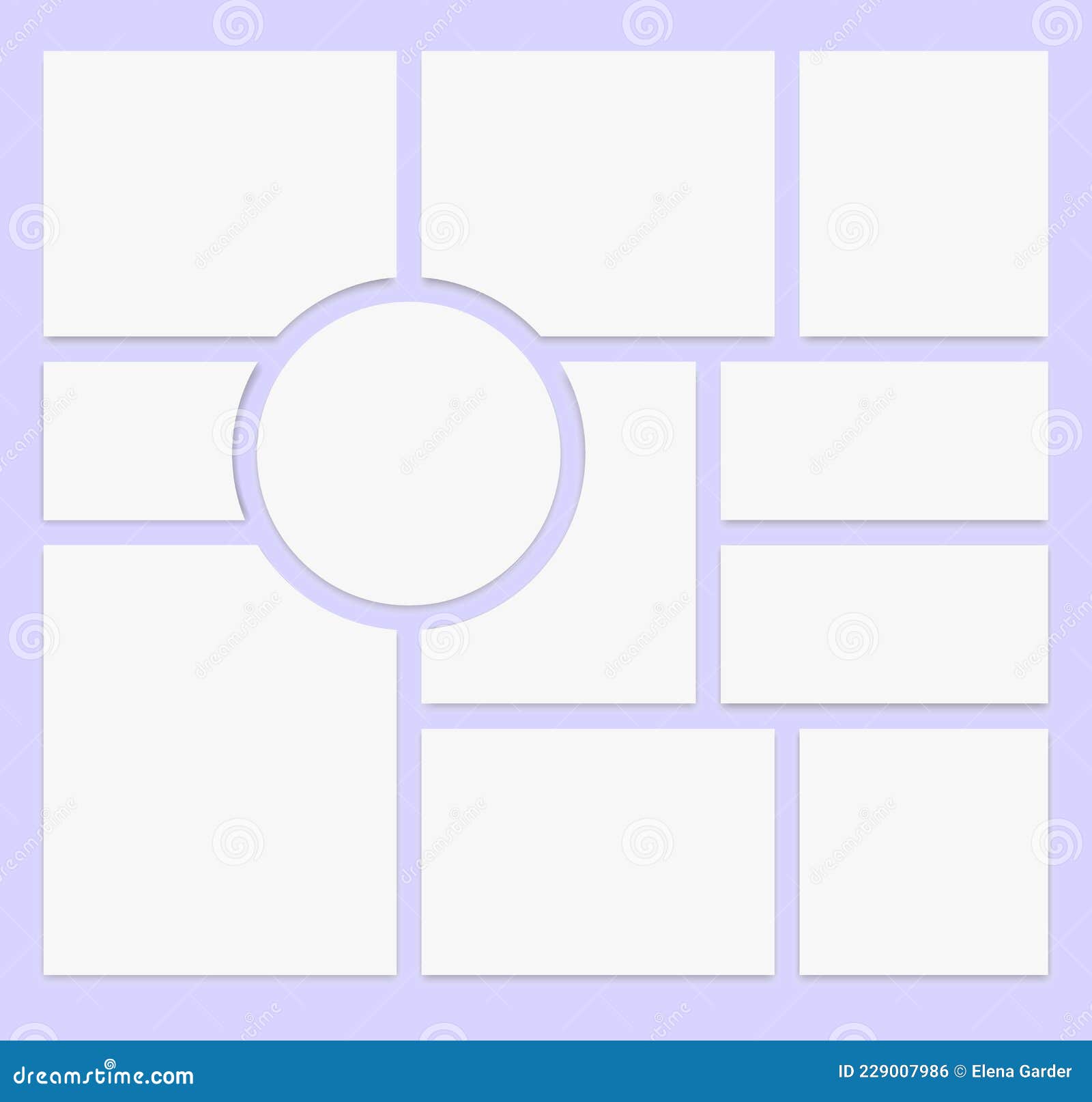 Realistic Collage. Photo Frame Template. Photo Gallery Layout. Vector ...