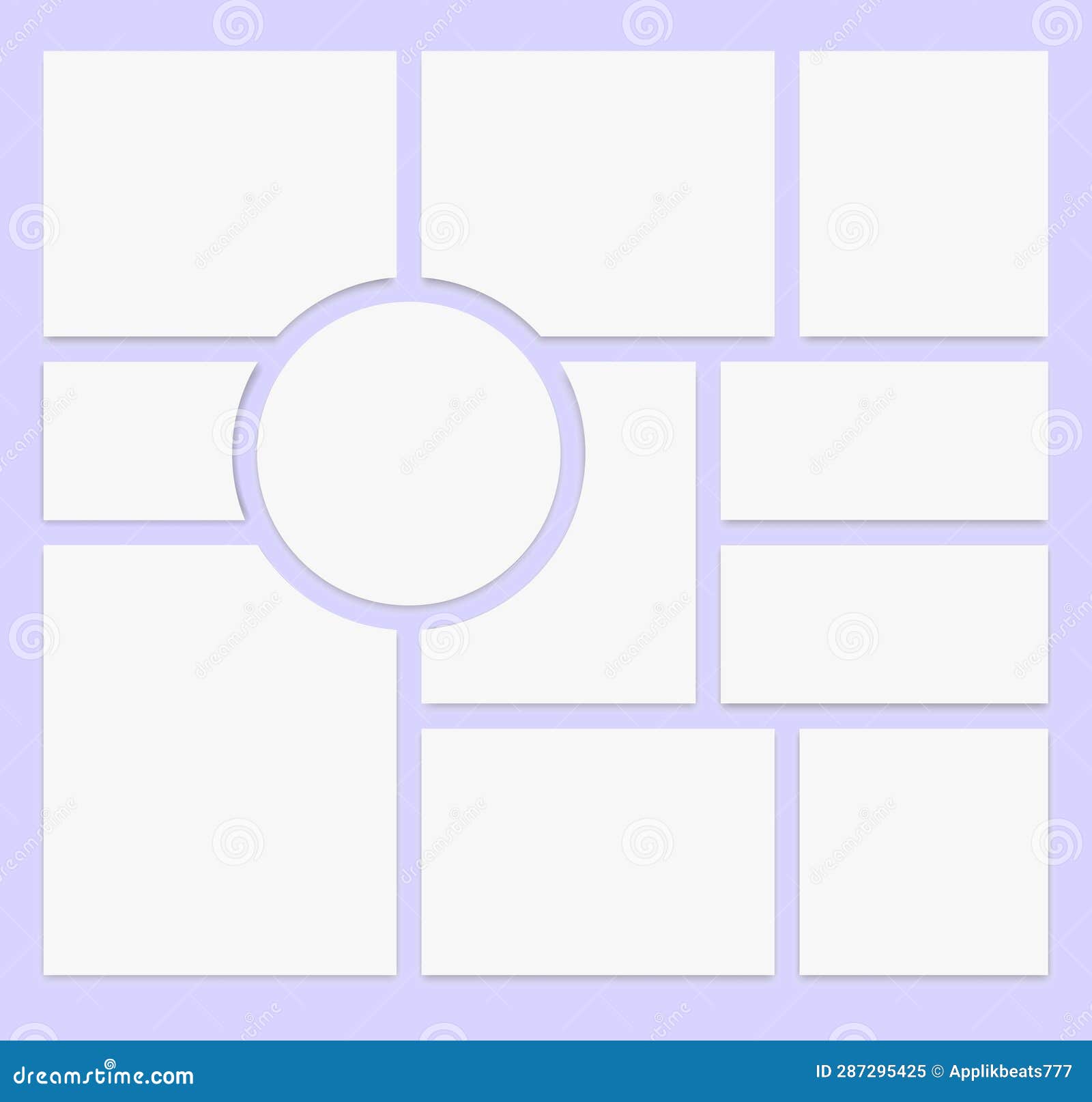 Realistic Collage. Photo Frame Template. Photo Gallery Layout. Vector ...