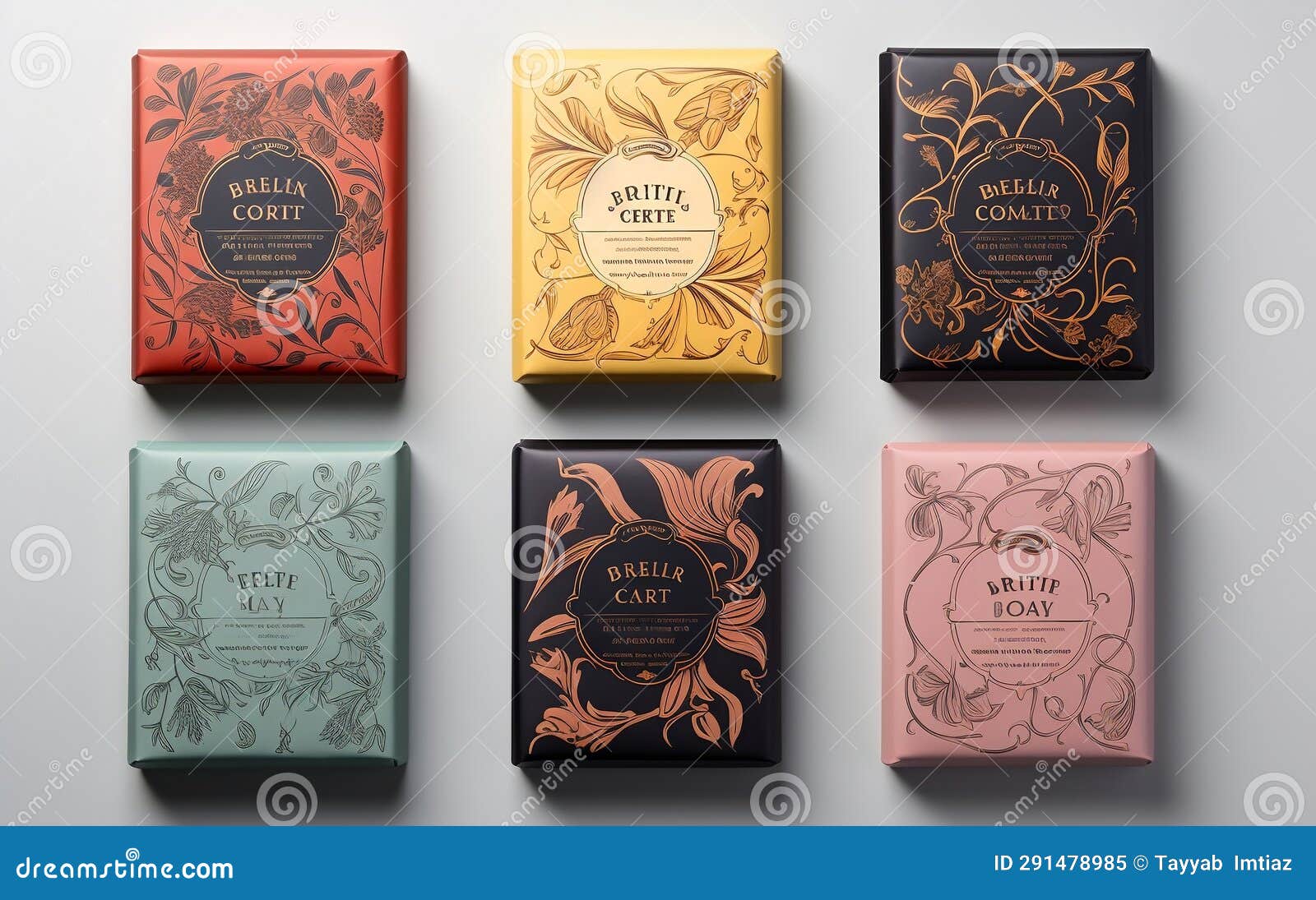 Realistic Collection of Chocolate Packaging Label Generative AI Stock ...