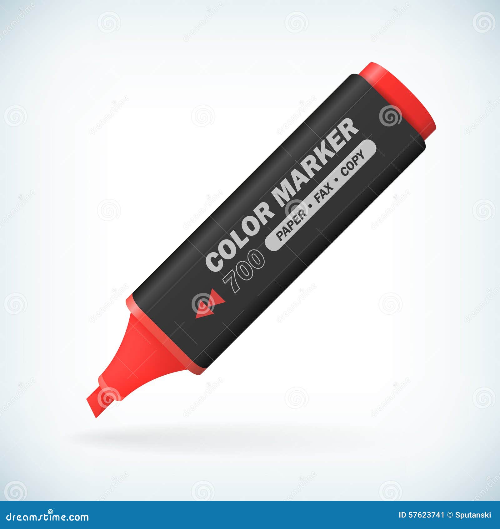 Realistic color marker pen stock vector. Illustration of college - 57623741