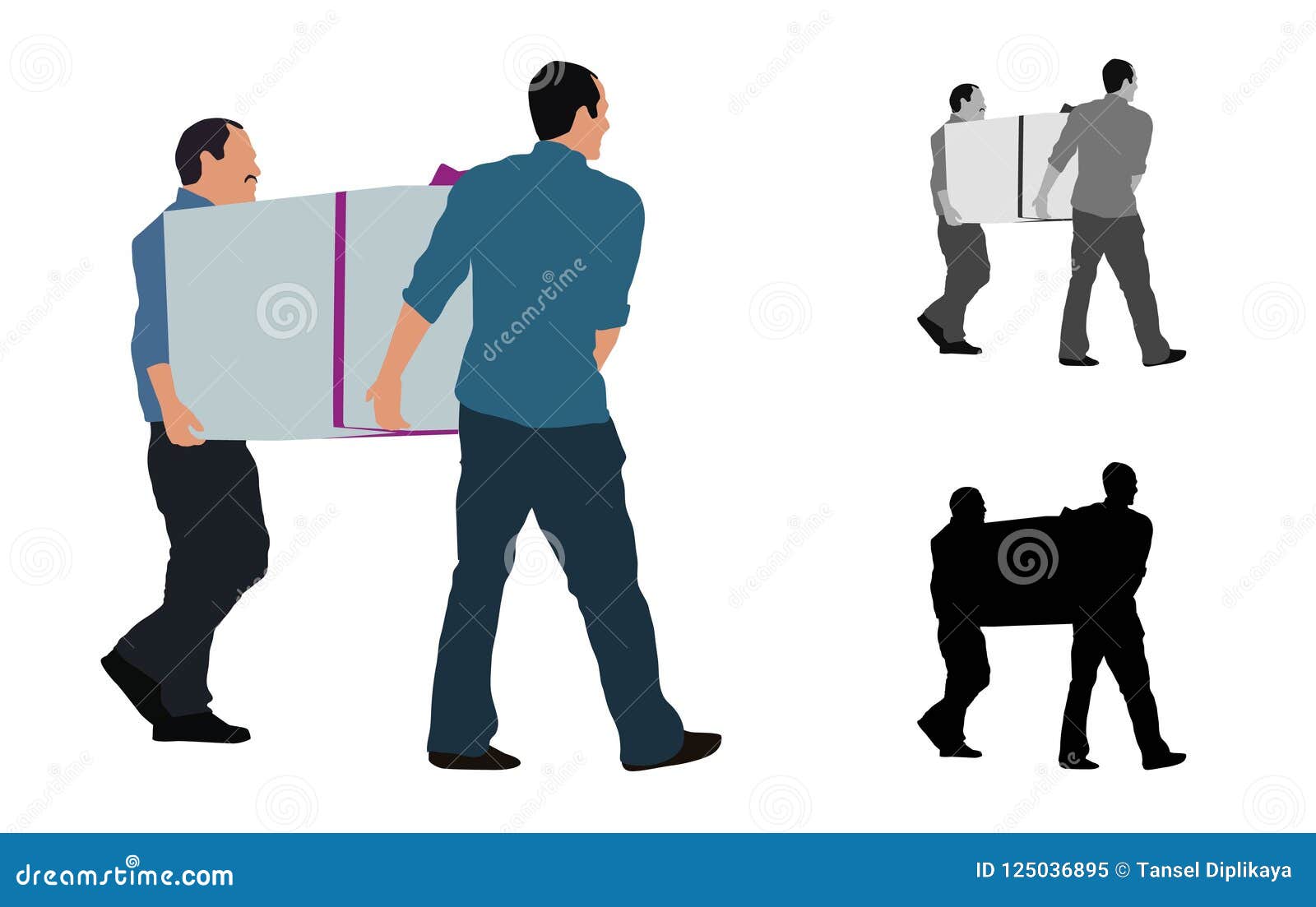 Carrying A Heavy Load With Two People. Royalty-Free Stock Photo ...