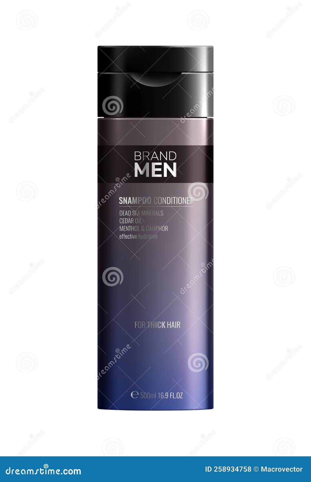 Realistic Men Shampoo stock vector. Illustration of beauty - 258934758