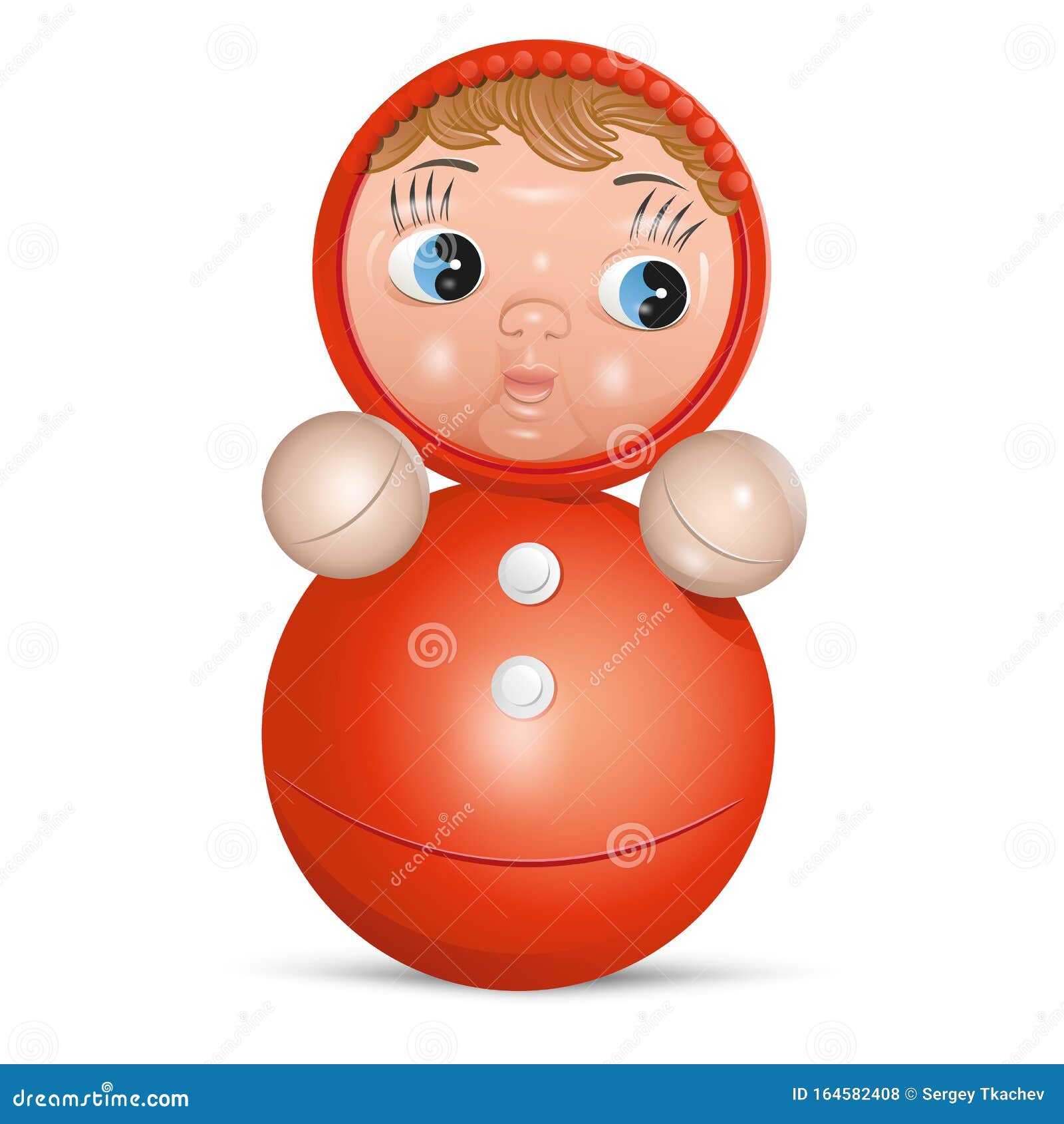Realistic Colored Roly-poly Doll Toy Vector Illustration, Isolated ...