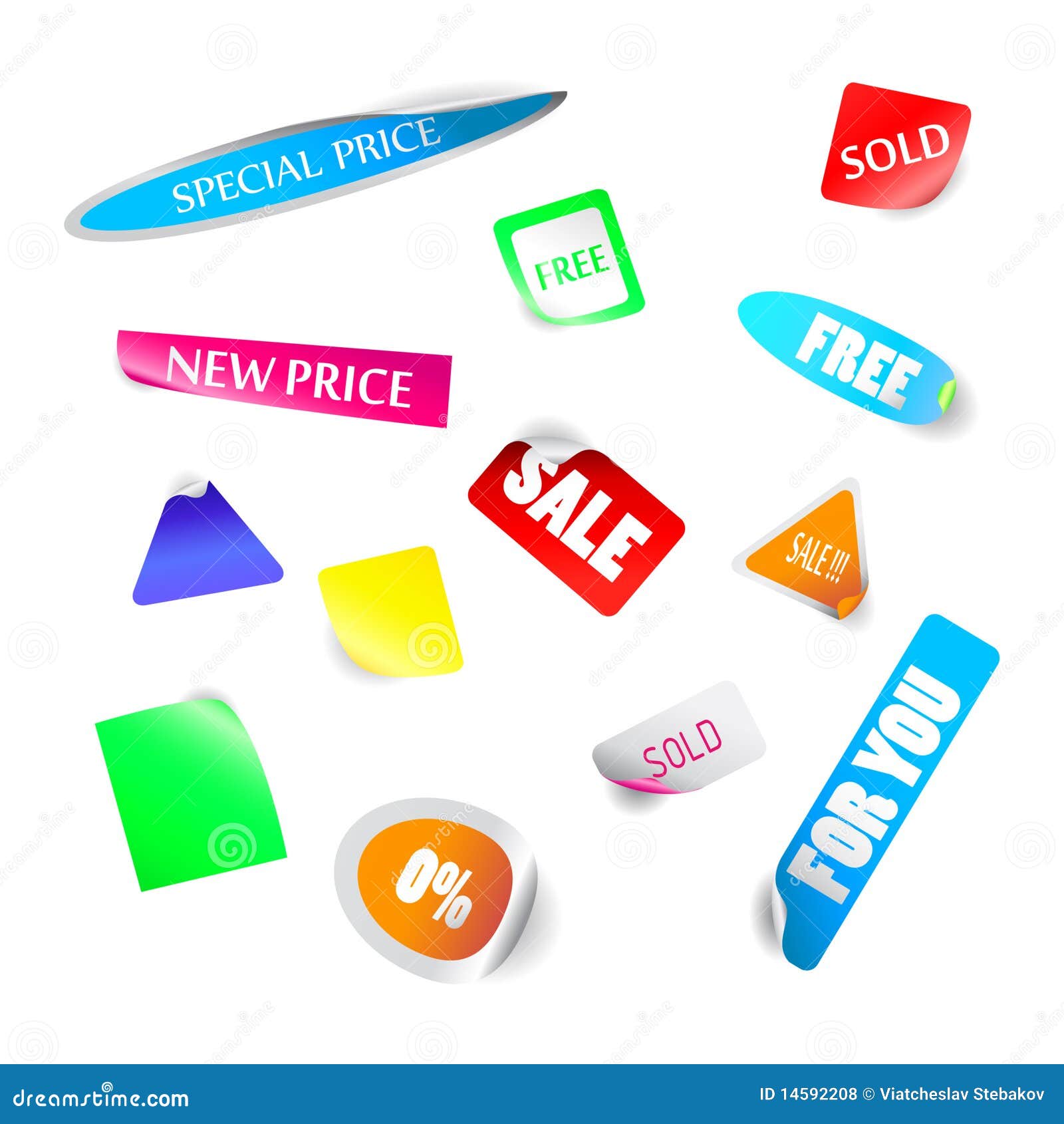 Realistic Colorful Badges and Stickers Stock Vector - Illustration of ...