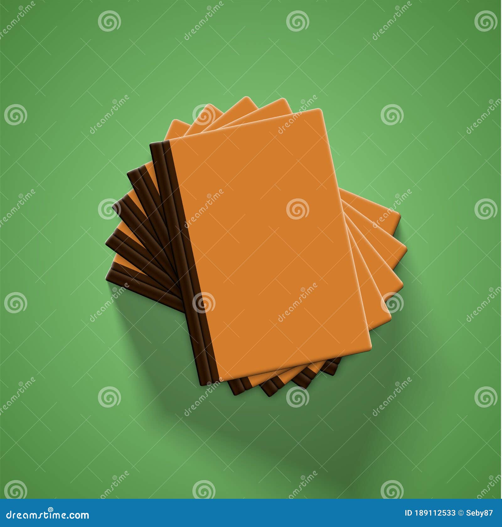 Realistic Colorful Books with Green Background and Shadow, Vector ...