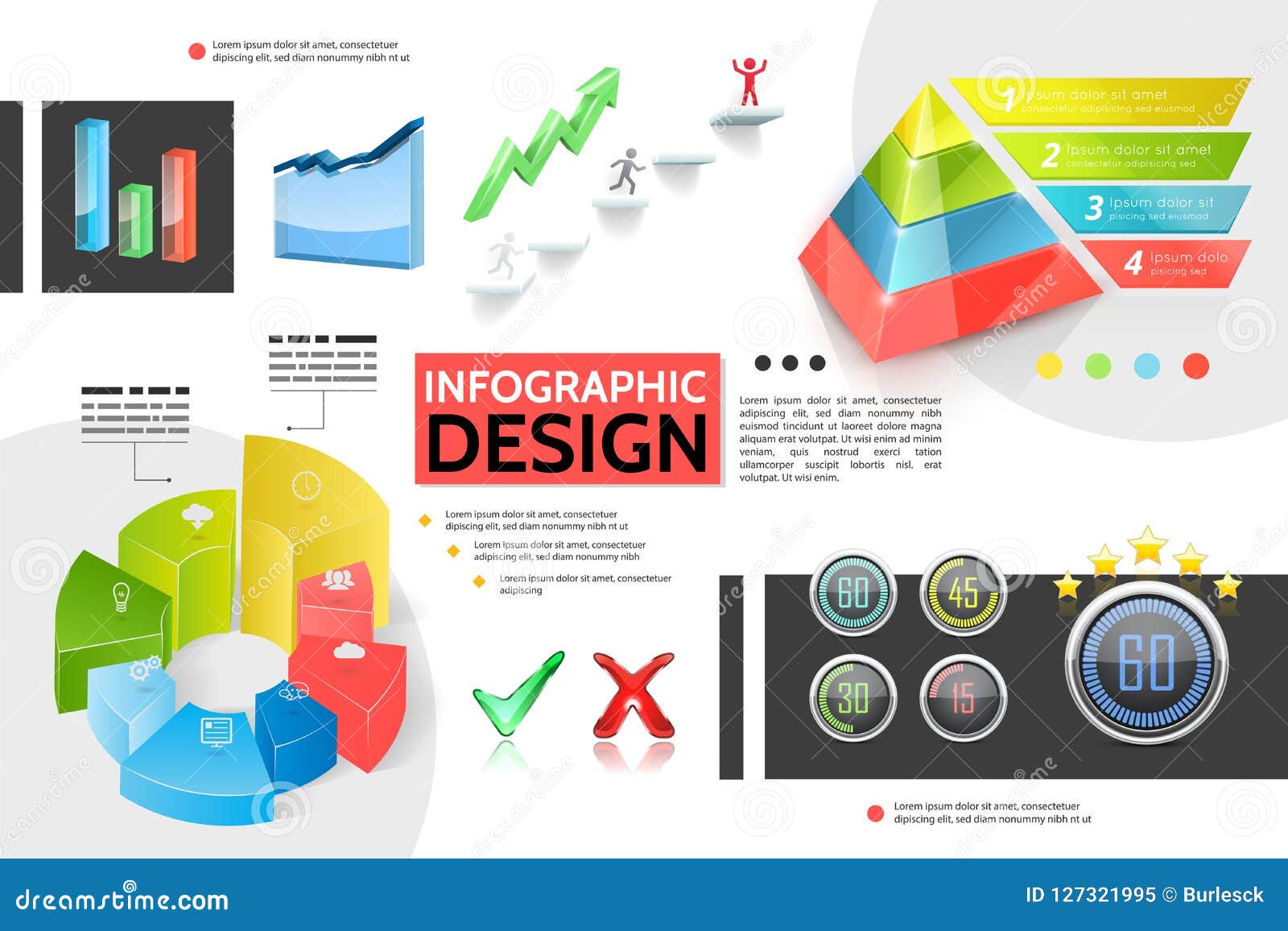 Realistic Colorful Infographic Concept Stock Vector - Illustration of ...