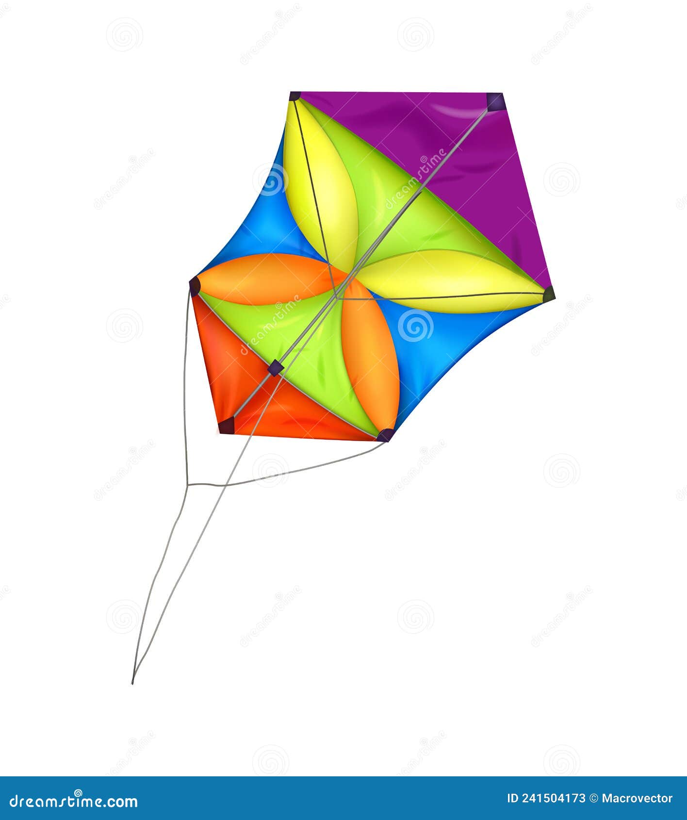 Realistic Colorful Kite Composition Stock Illustration - Illustration ...