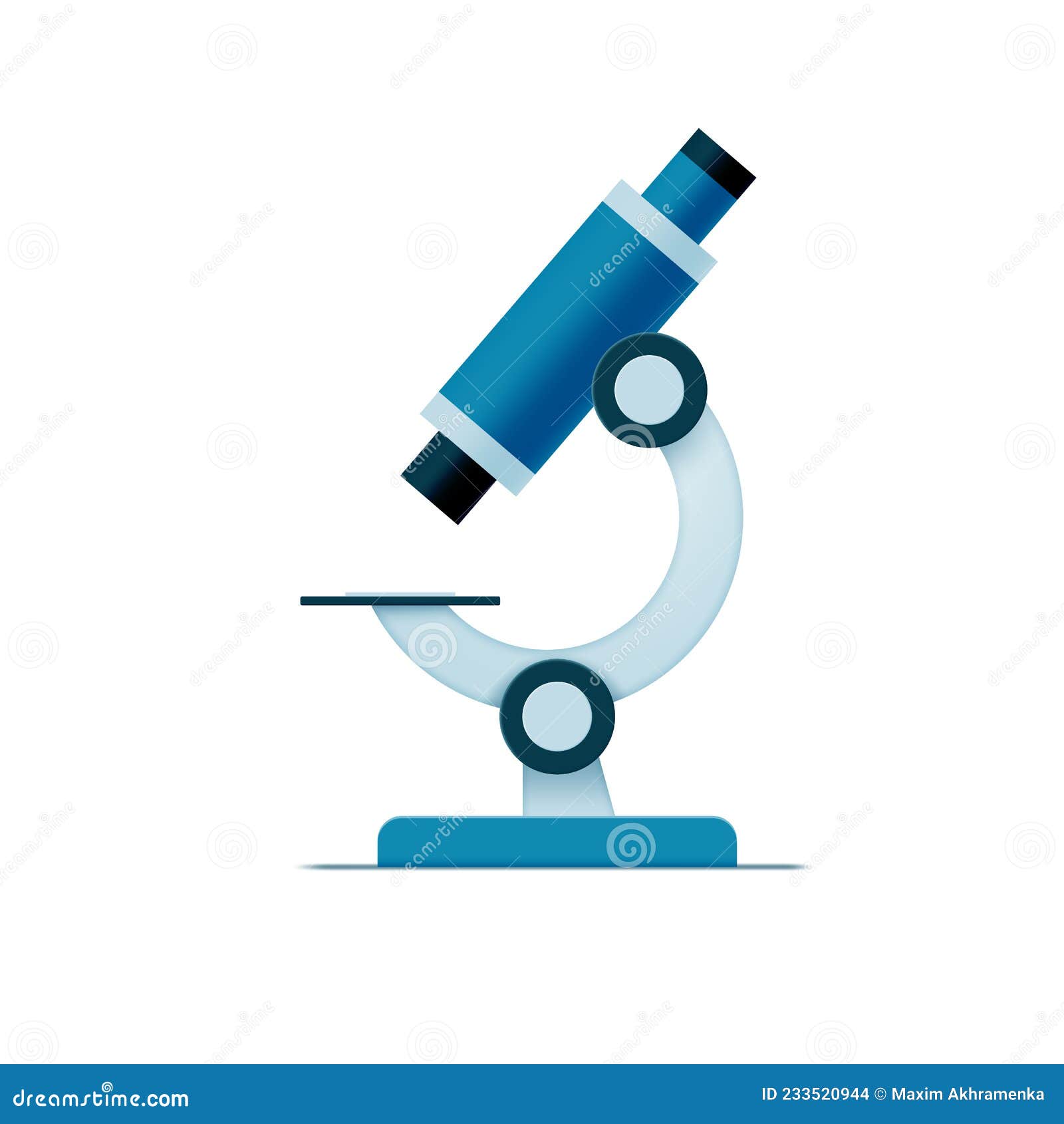 Realistic Colorful Microscope. Magnifying Laboratory Instrument for ...