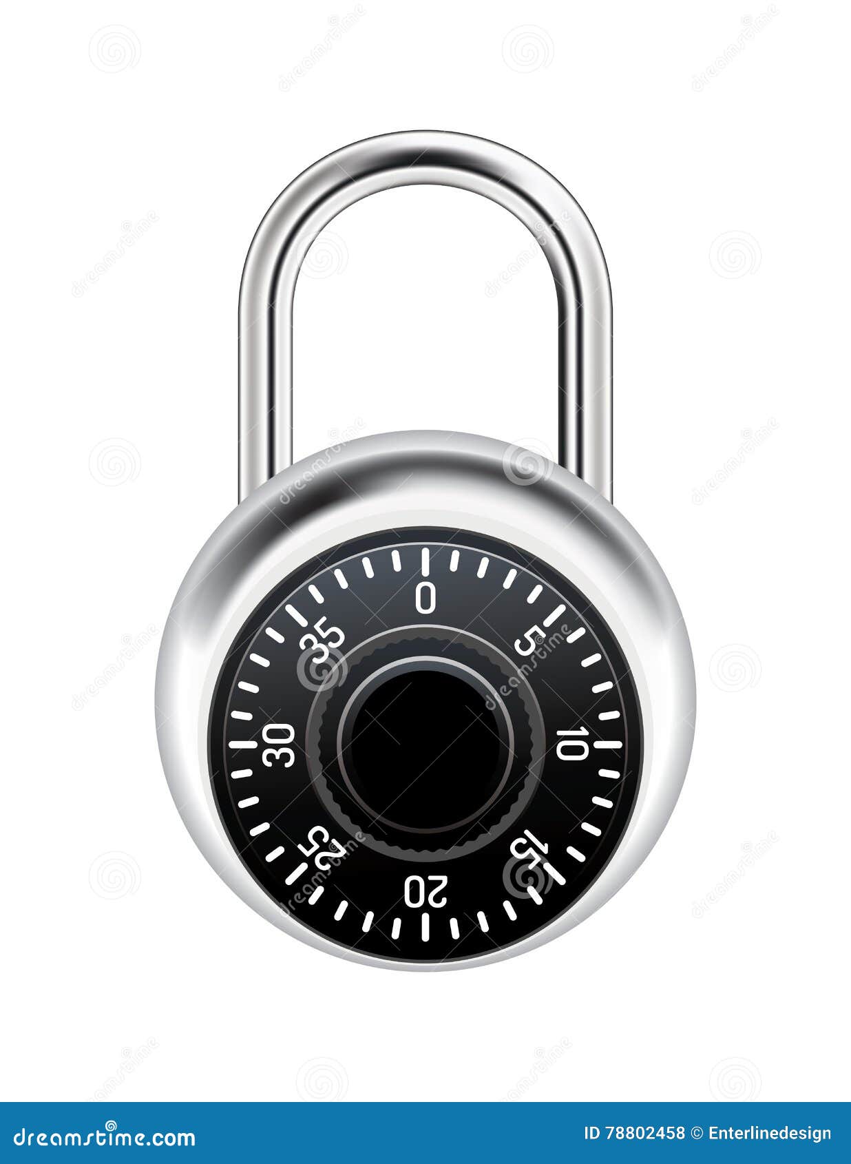 Realistic Combination Lock Illustration Stock Vector - Illustration of ...