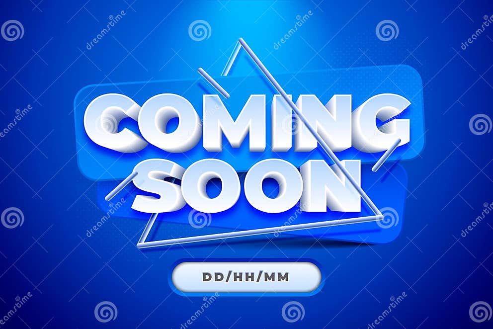 Realistic Coming Soon Blue Background Vector Stock Vector ...
