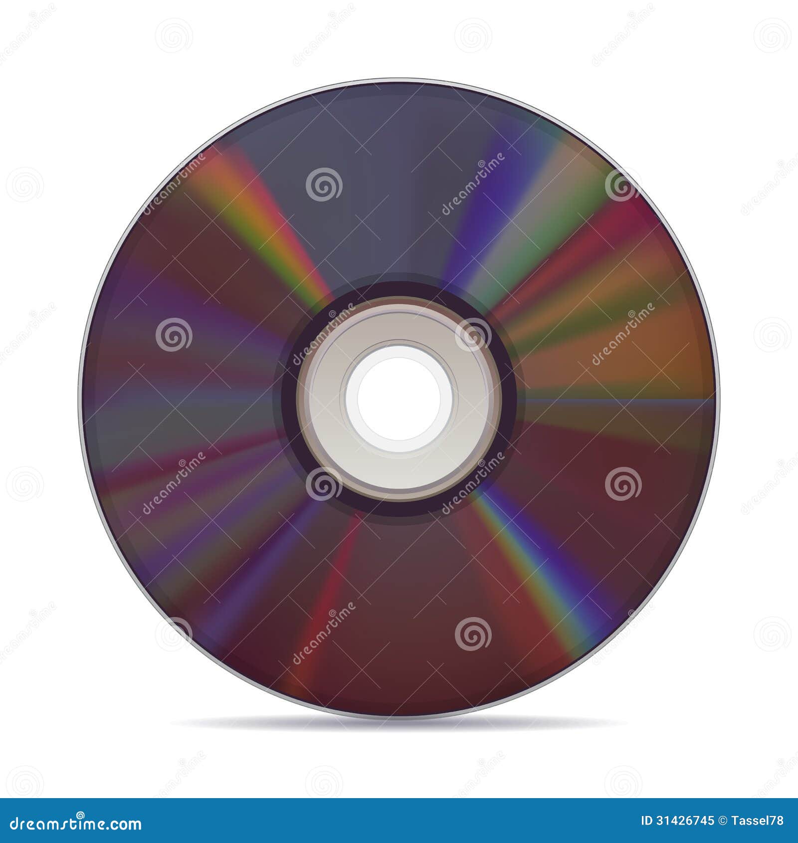 Realistic Compact Disc on White Background. Stock Vector - Illustration ...