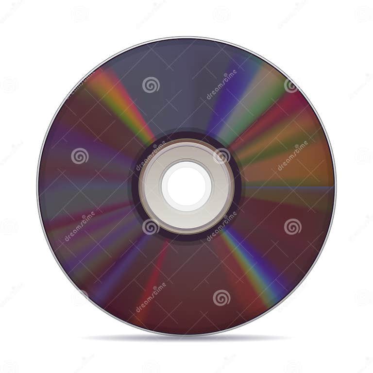 Realistic Compact Disc on White Background. Stock Vector - Illustration ...