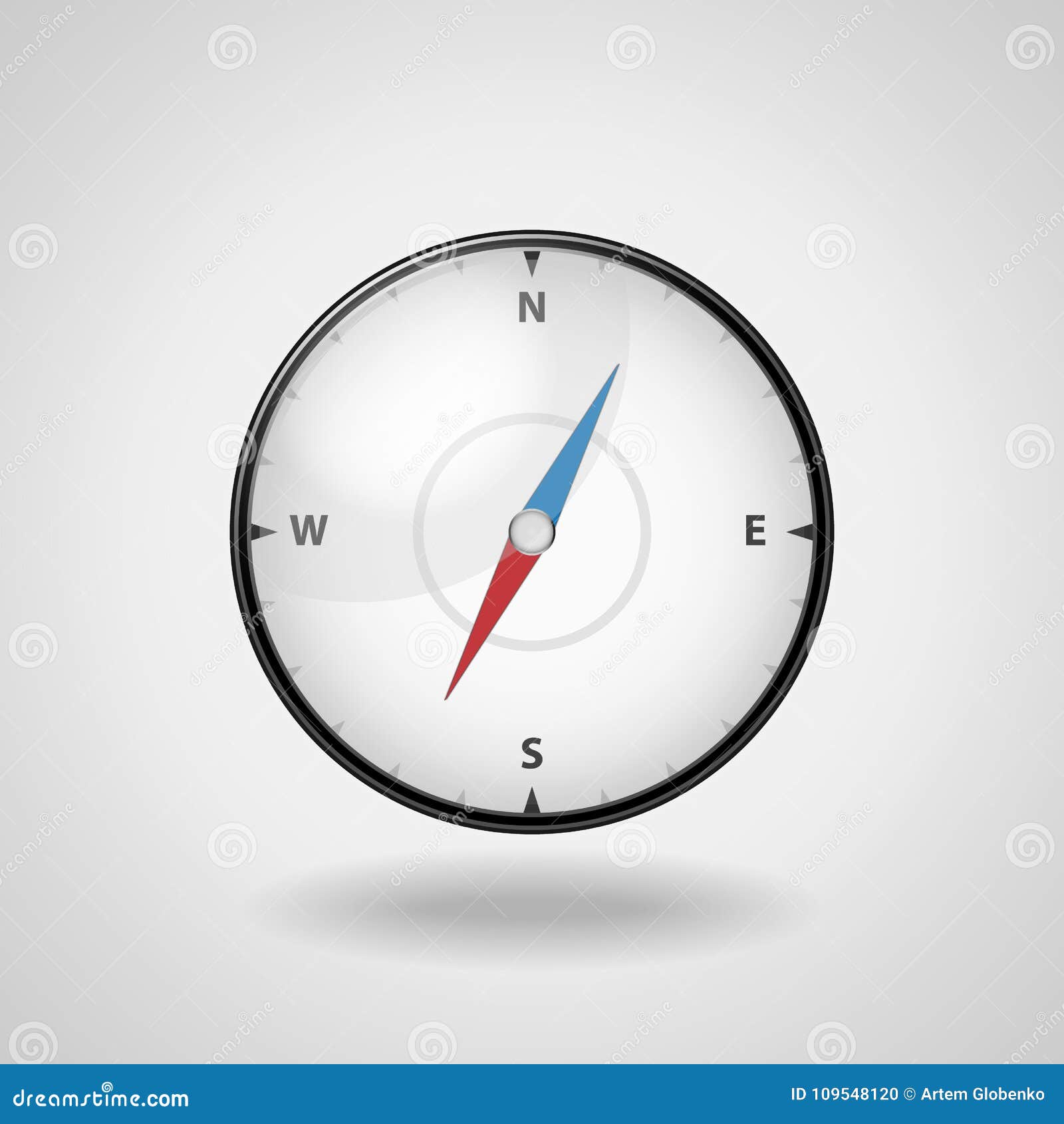 Realistic Compass on a White Background. Stock Vector - Illustration of ...