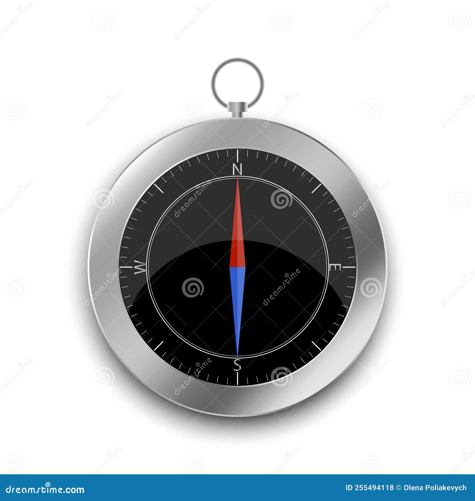 Compass, White Compass On A Black Background. Compass Icon. Royalty ...