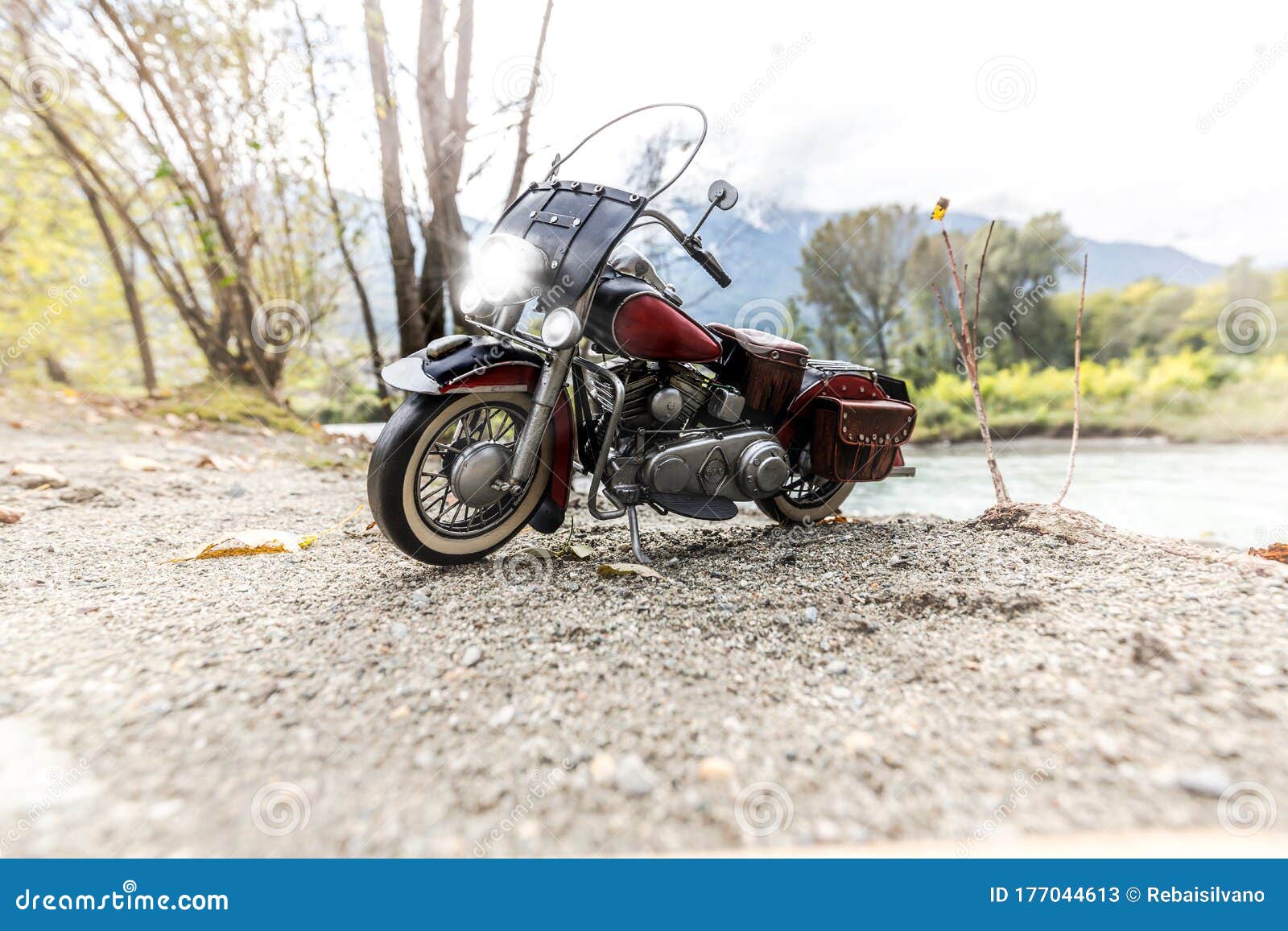 Realistic Composition with Model of Motorcycle Stock Image - Image of ...