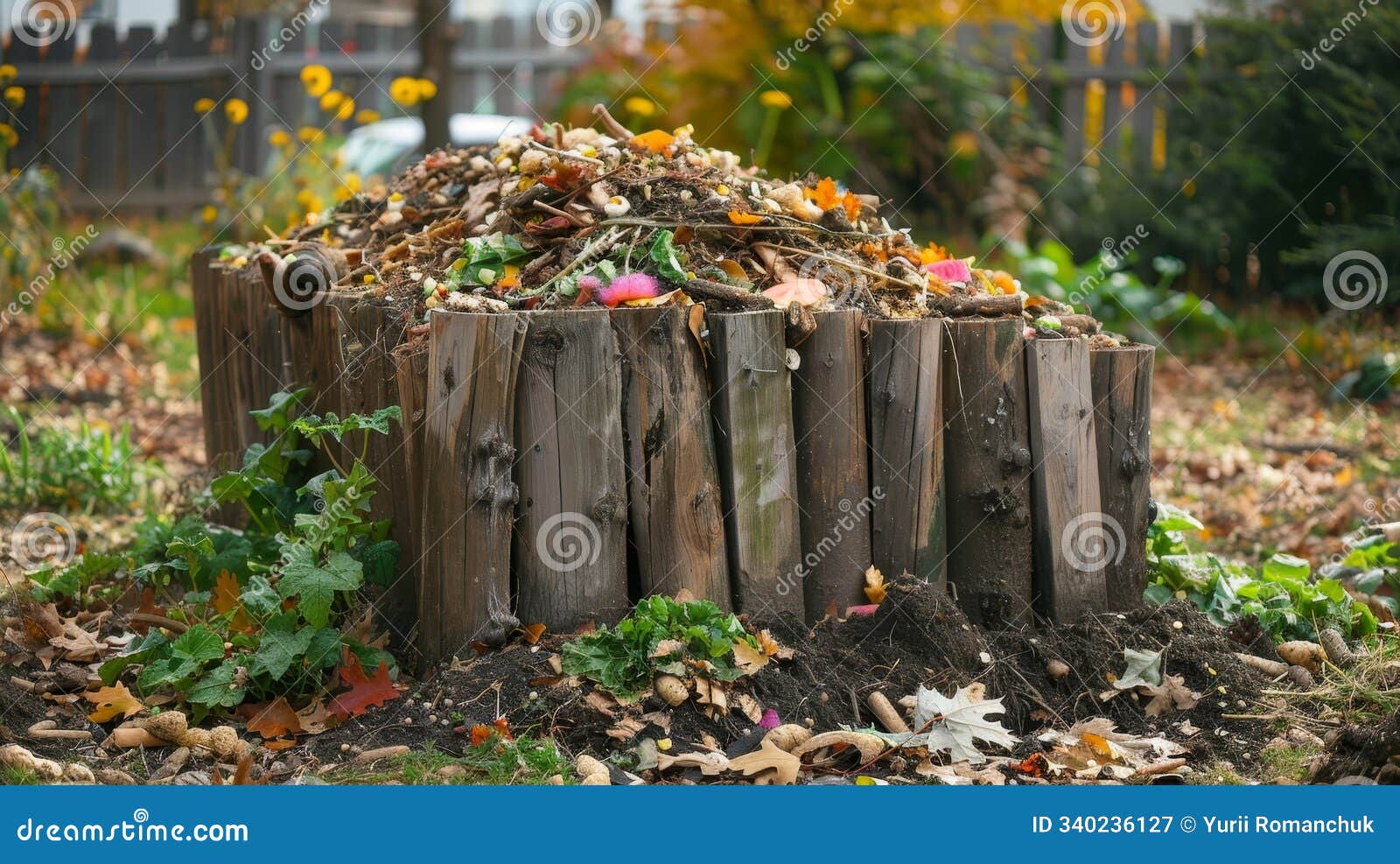 Realistic Compost Heap With Organic Waste, Showcasing Natural ...
