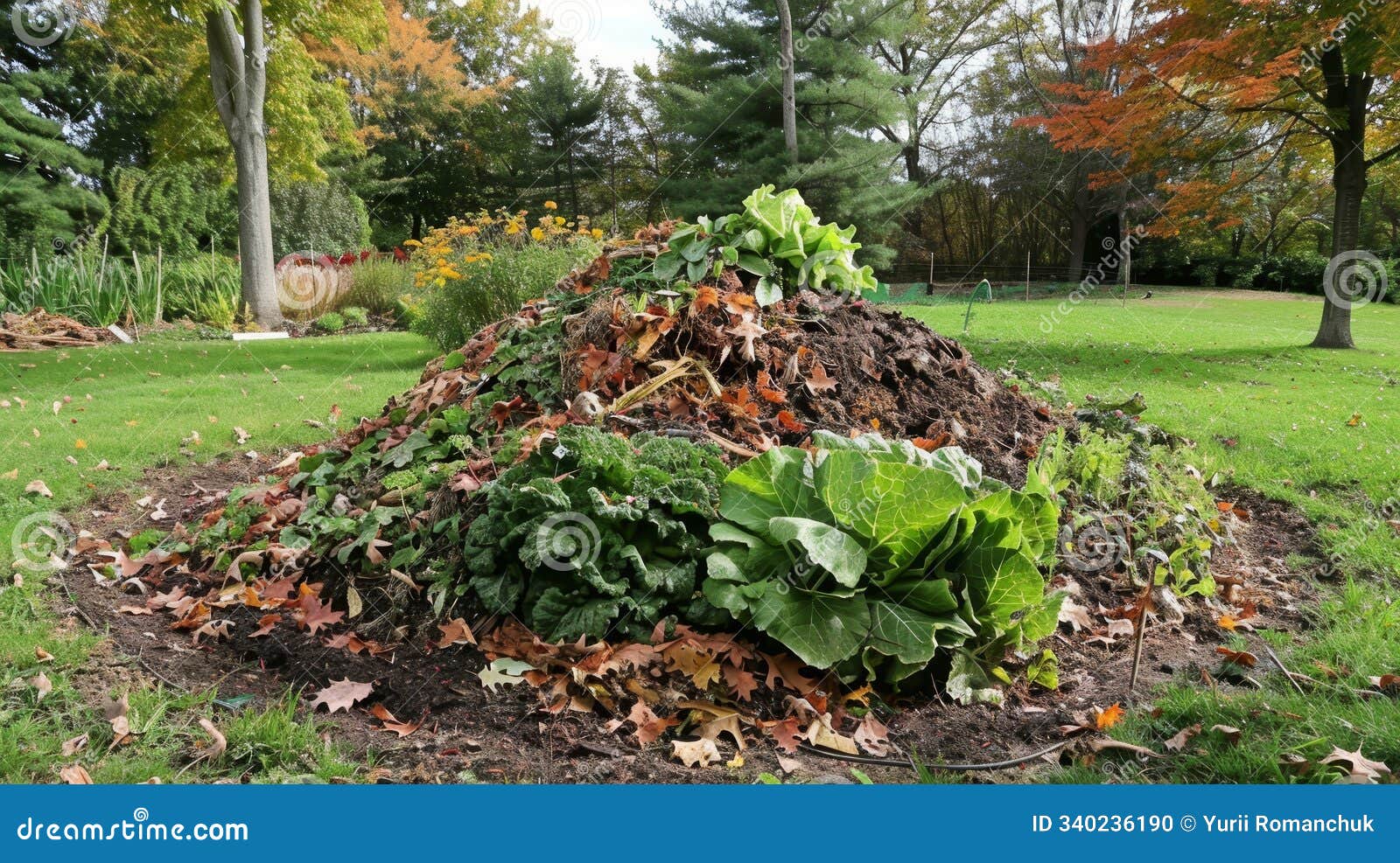 Realistic Compost Heap With Organic Waste, Showcasing Natural ...
