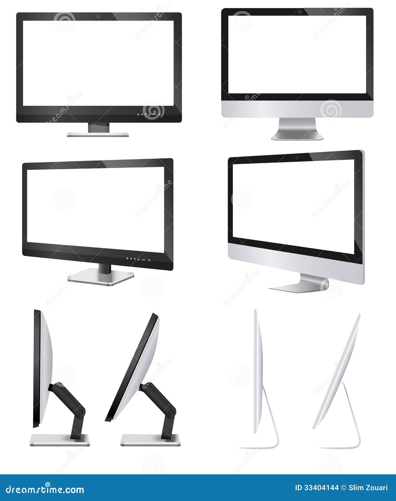 Realistic Computer Displays Stock Vector - Illustration of imac, show ...