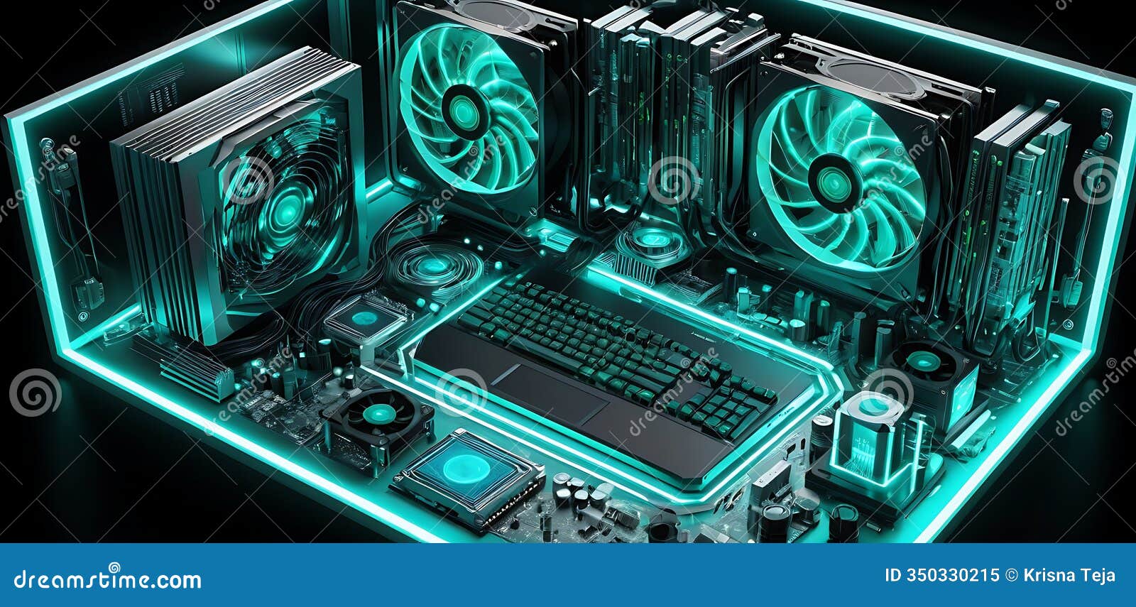 Liquid Cooling System For PC Icon. Vector Illustration | CartoonDealer ...