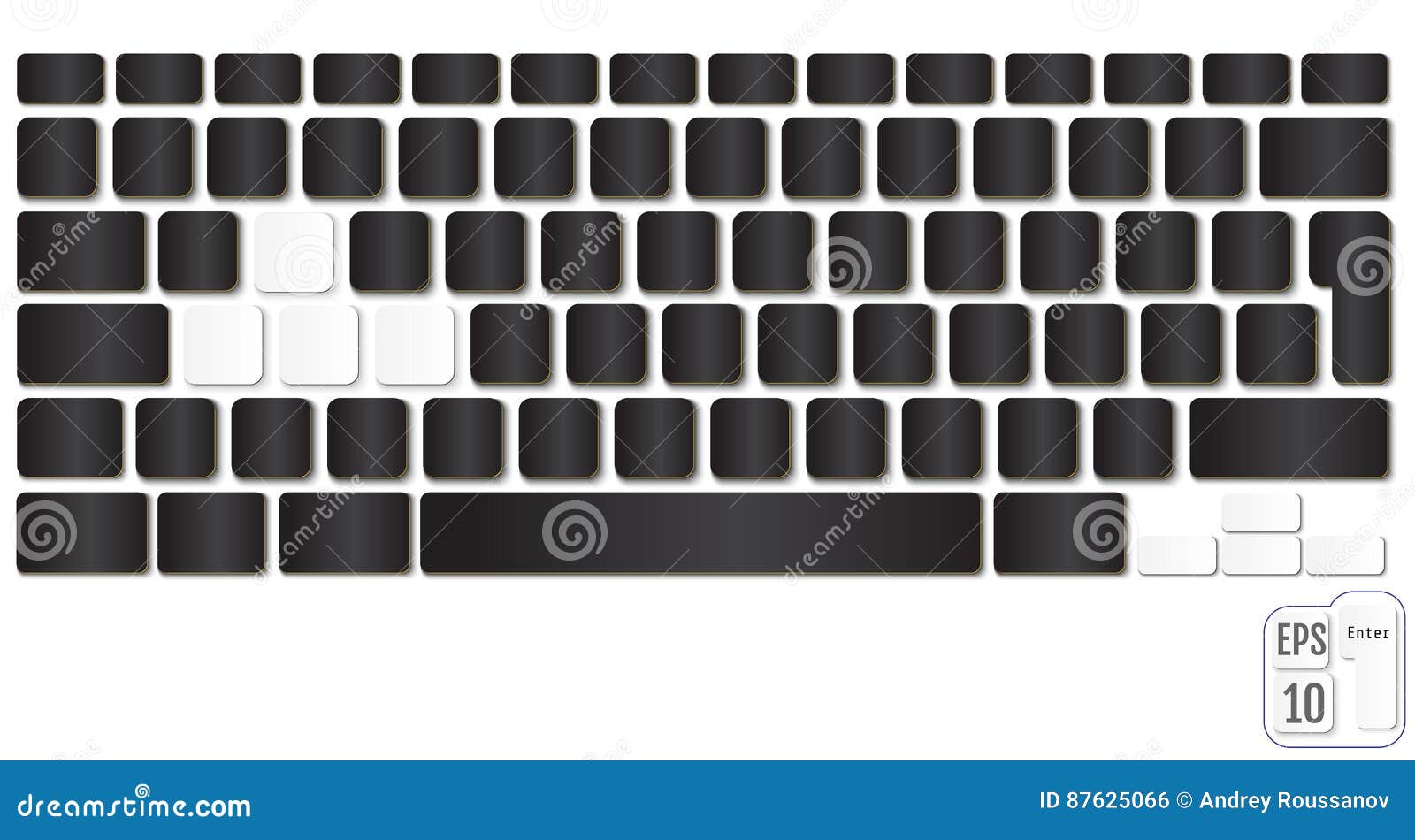 Realistic Computer Keyboard. Modern Design Stock Vector - Illustration ...
