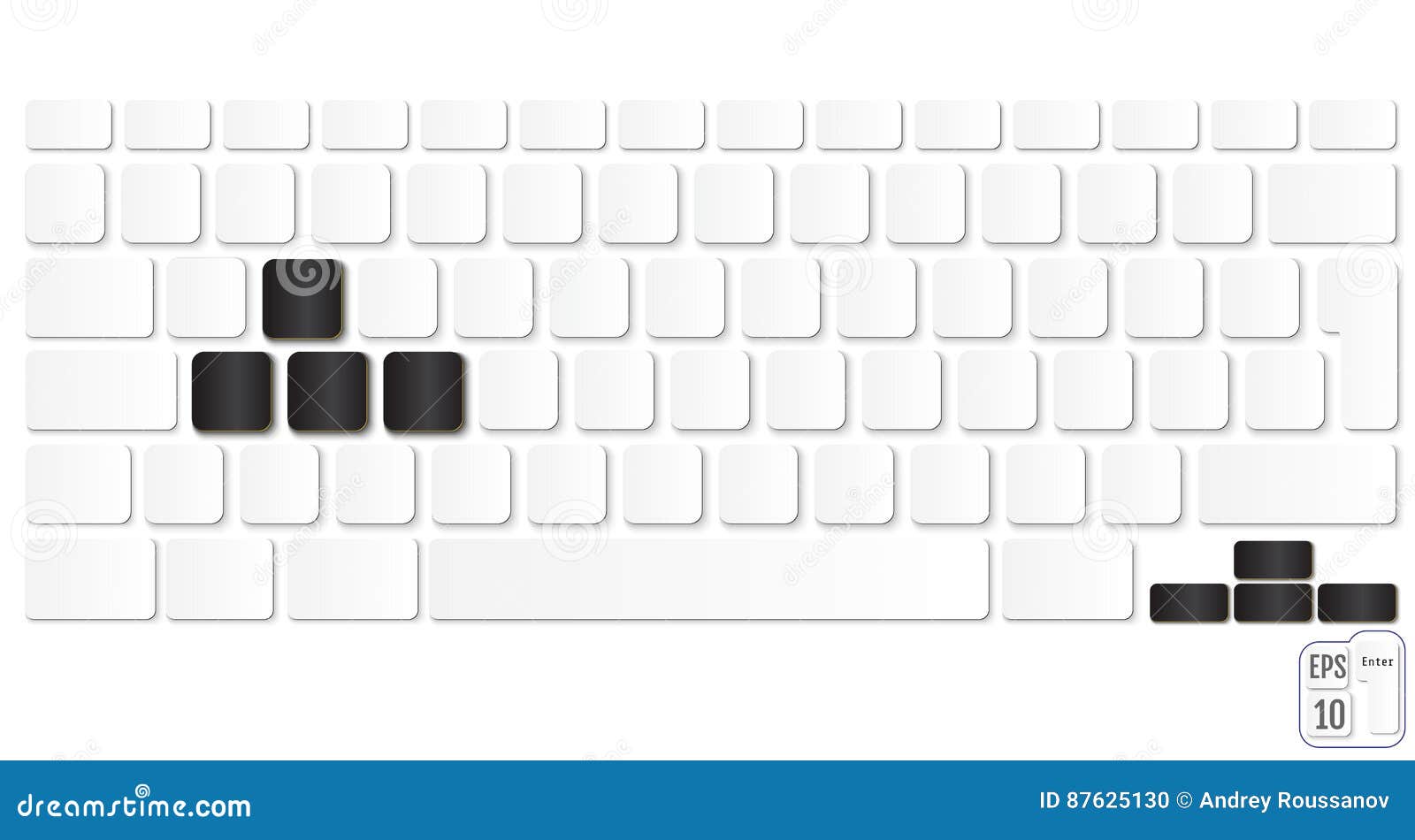 Realistic Computer Keyboard. Modern Design Stock Vector - Illustration ...