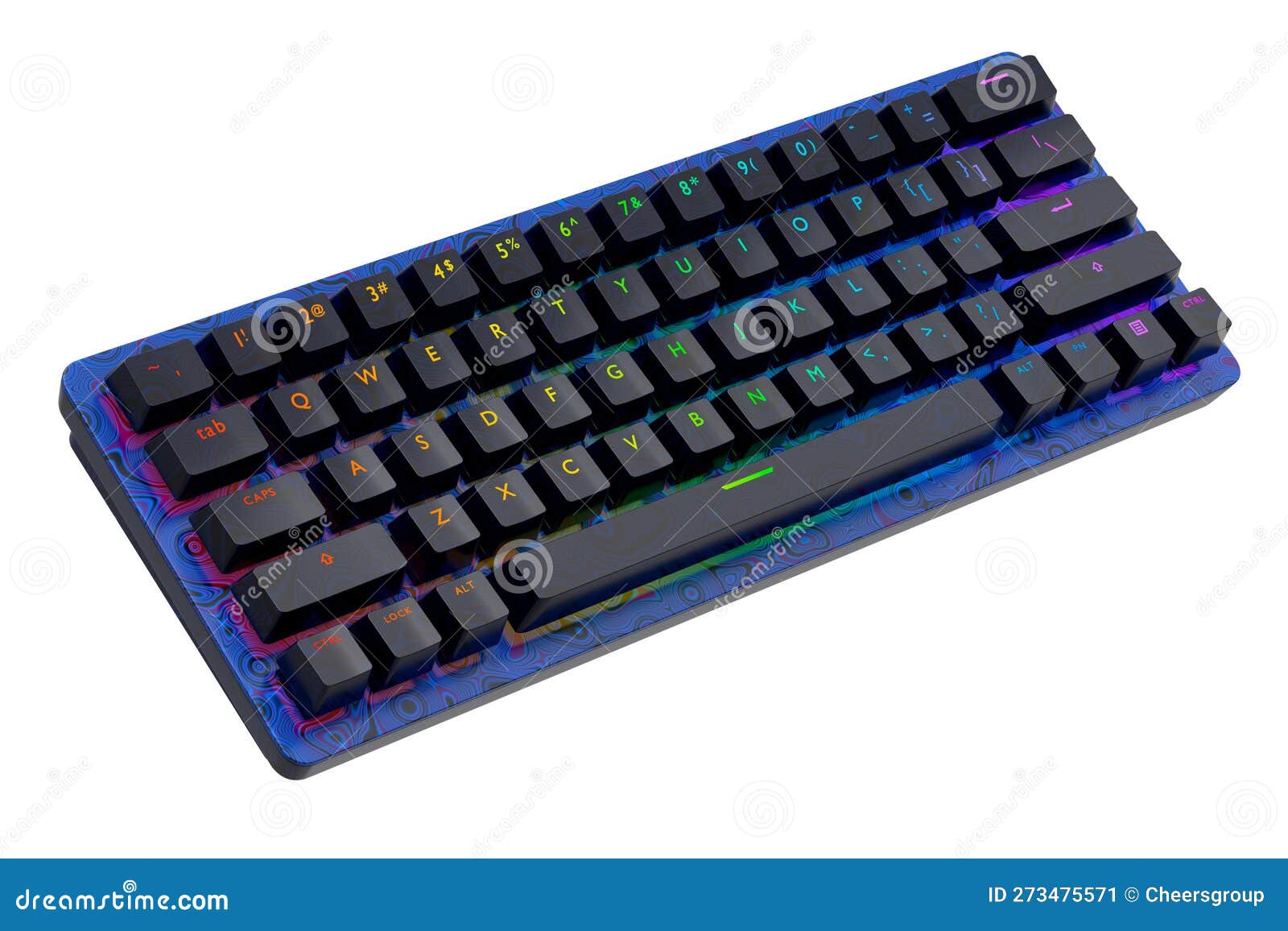 Realistic Computer Keyboard with Seamless Wavy Pattern Isolated on ...