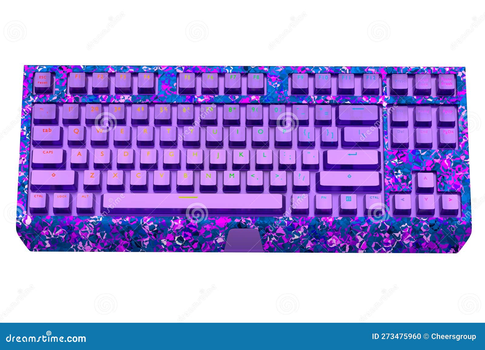 Realistic Computer Keyboard with Seamless Wavy Pattern Isolated on ...