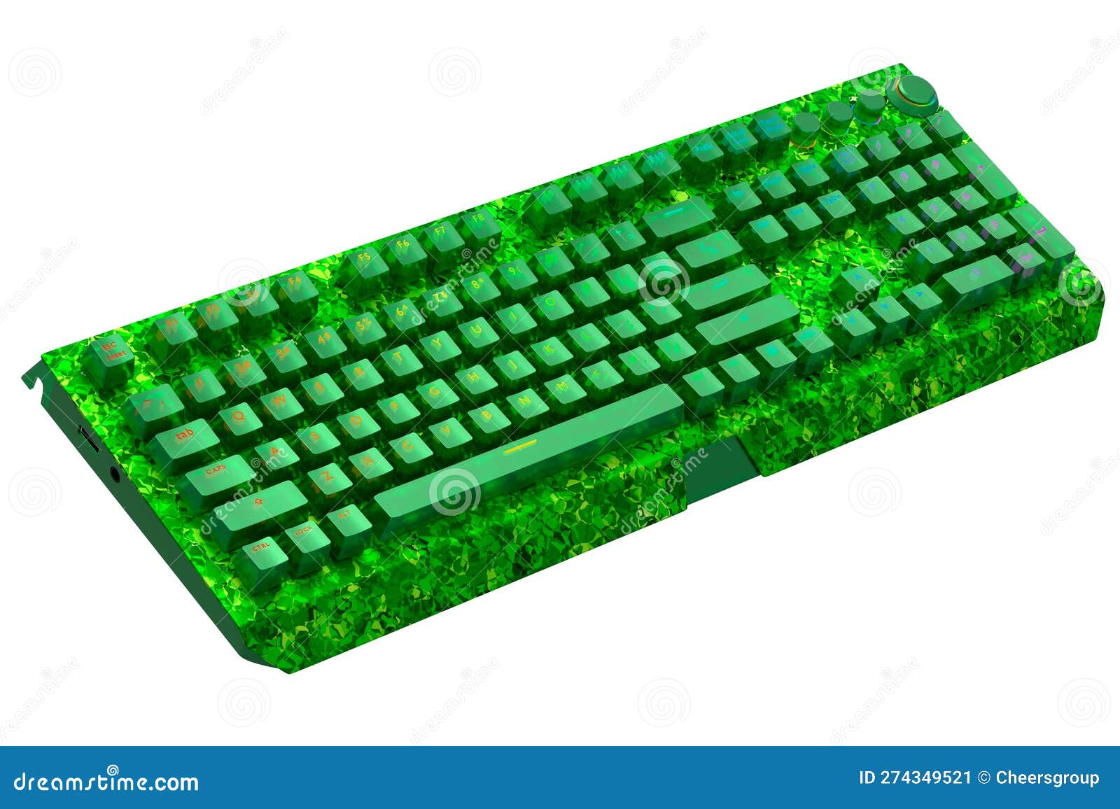 Realistic Computer Keyboard with Seamless Wavy Pattern Isolated on ...