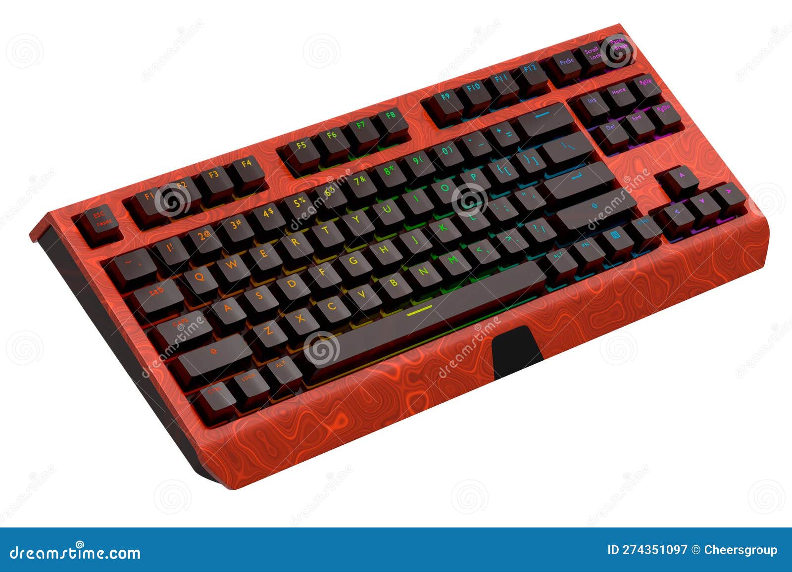 Realistic Computer Keyboard with Seamless Wavy Pattern Isolated on ...