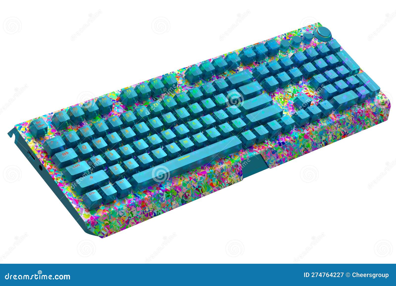 Realistic Computer Keyboard with Seamless Wavy Pattern Isolated on ...