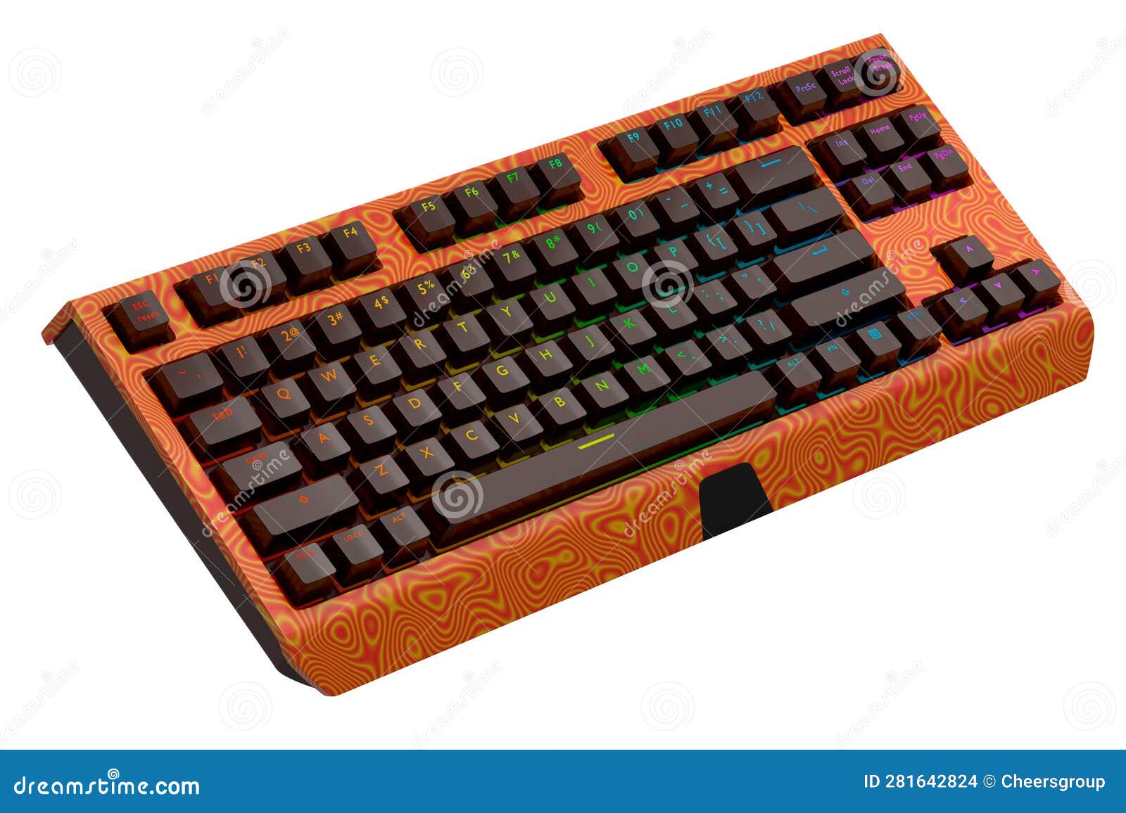 Realistic Computer Keyboard with Seamless Wavy Pattern Isolated on ...