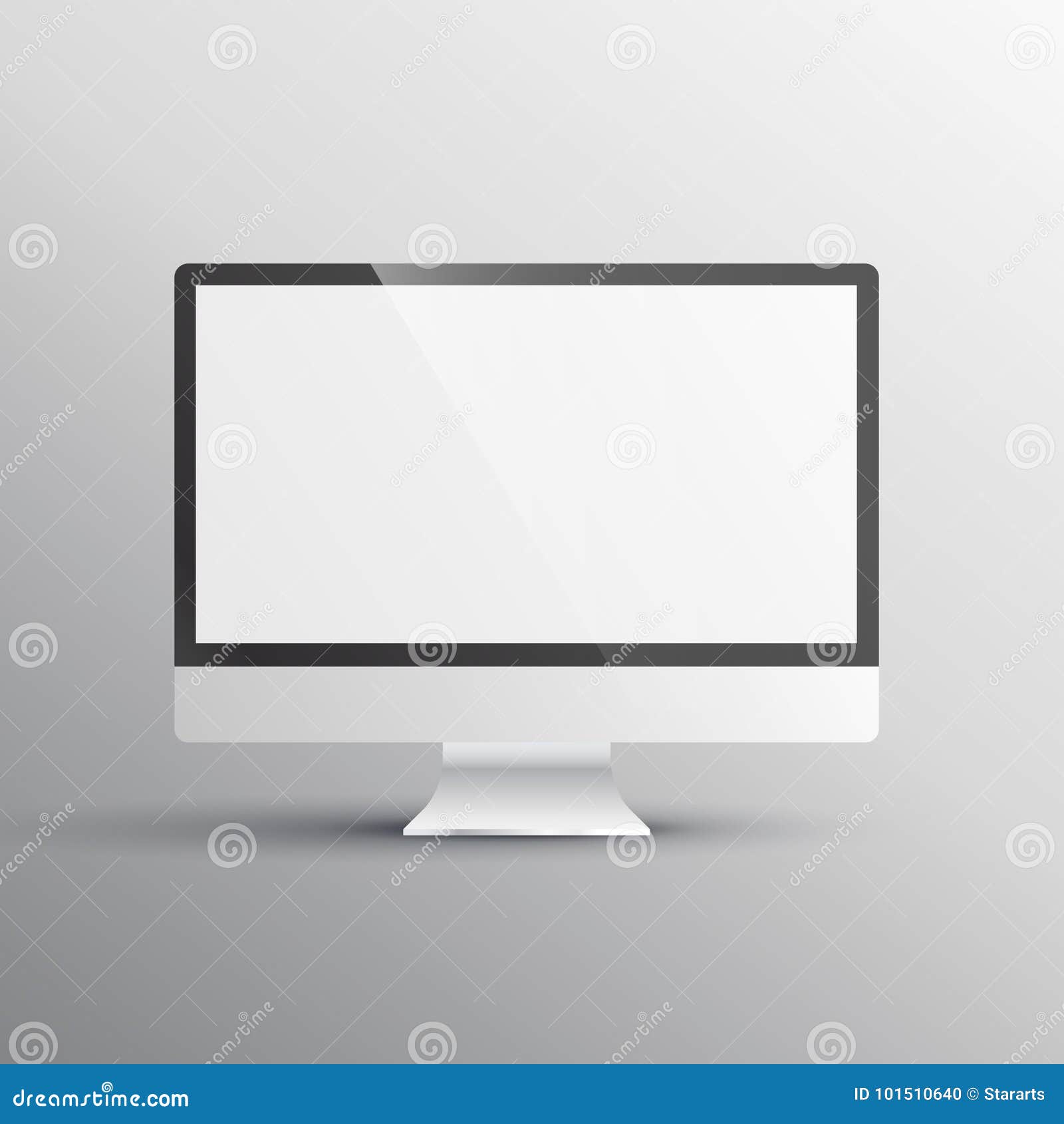 Realistic Computer Mockup Template Stock Vector - Illustration of ...