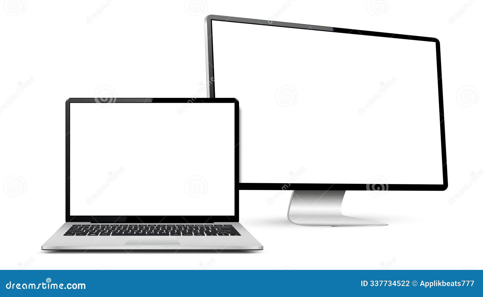Realistic Computer Screen with Laptop Mockup. Computer Display and ...