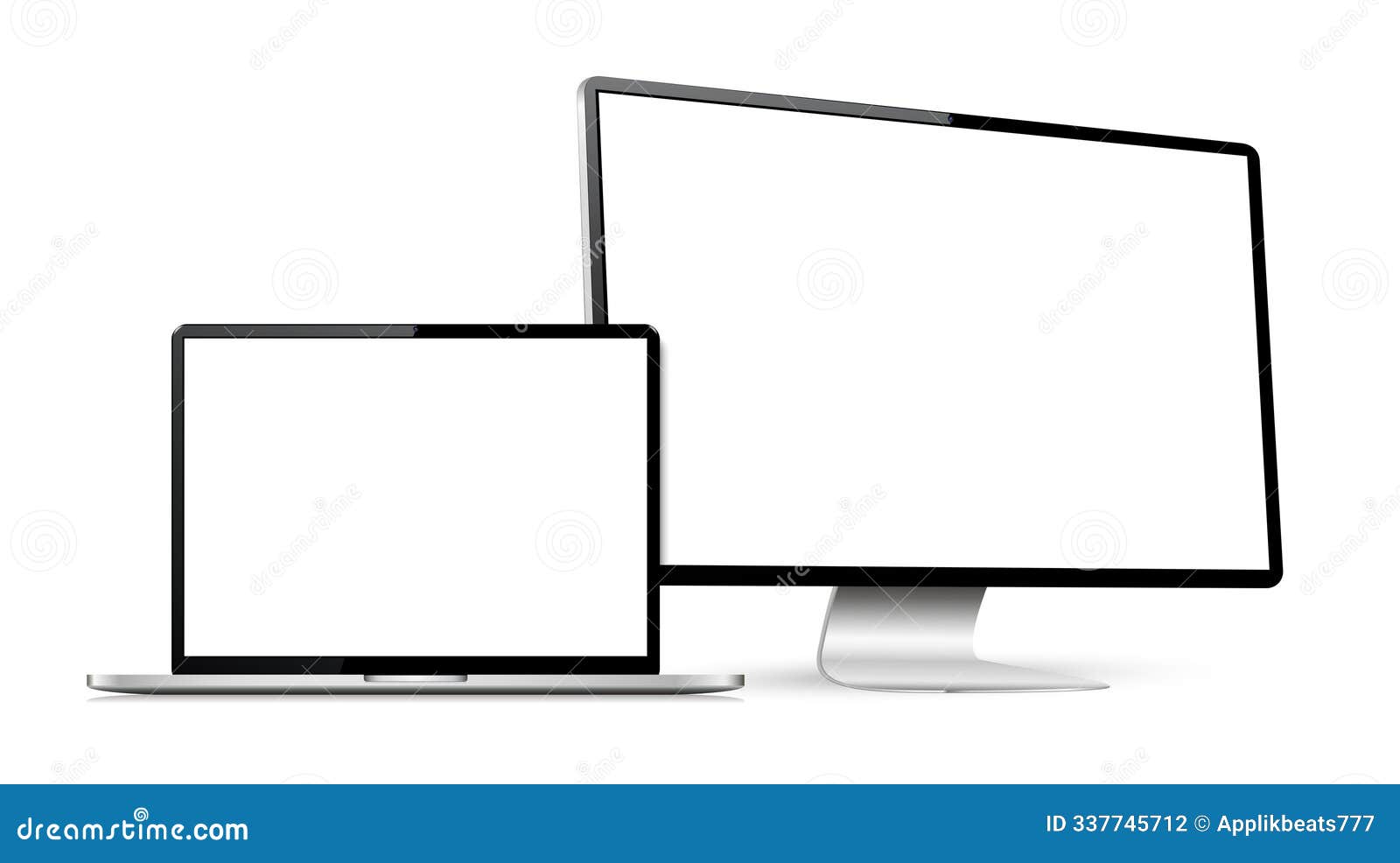 Realistic Computer Screen With Laptop Mockup. Computer Display And ...