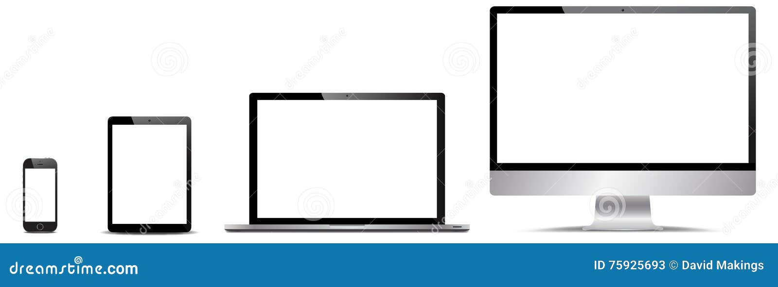 Realistic Computer Selection Stock Illustration - Illustration of apple ...