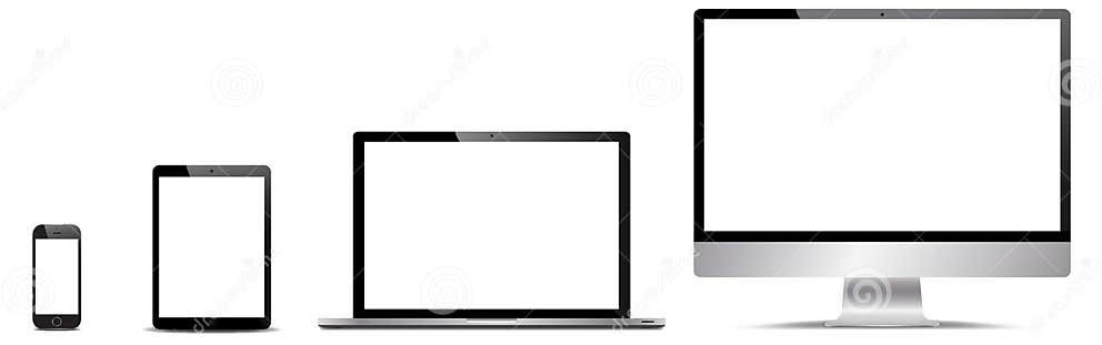 Realistic Computer Selection Stock Illustration - Illustration of apple ...