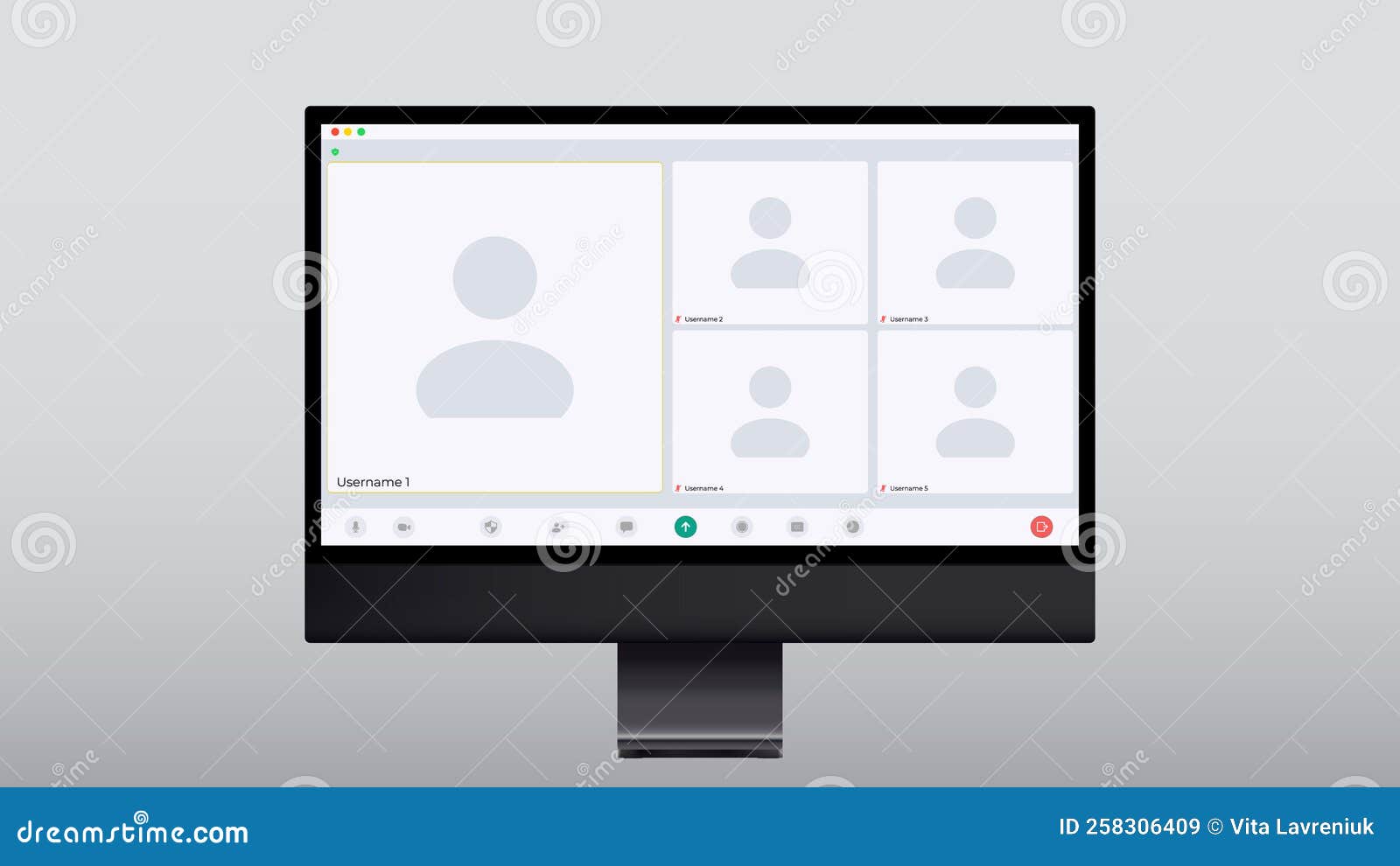 Realistic Computer Video for Site Design. Template Mockup Stock Vector ...