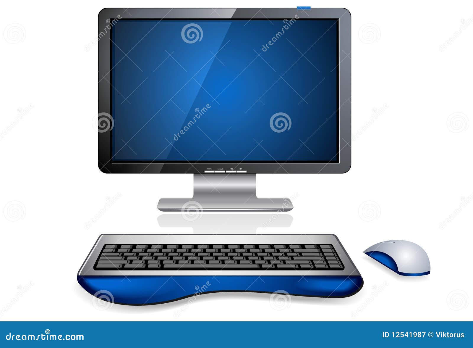 Realistic Computer Workstation Cartoon Vector | CartoonDealer.com #12541987