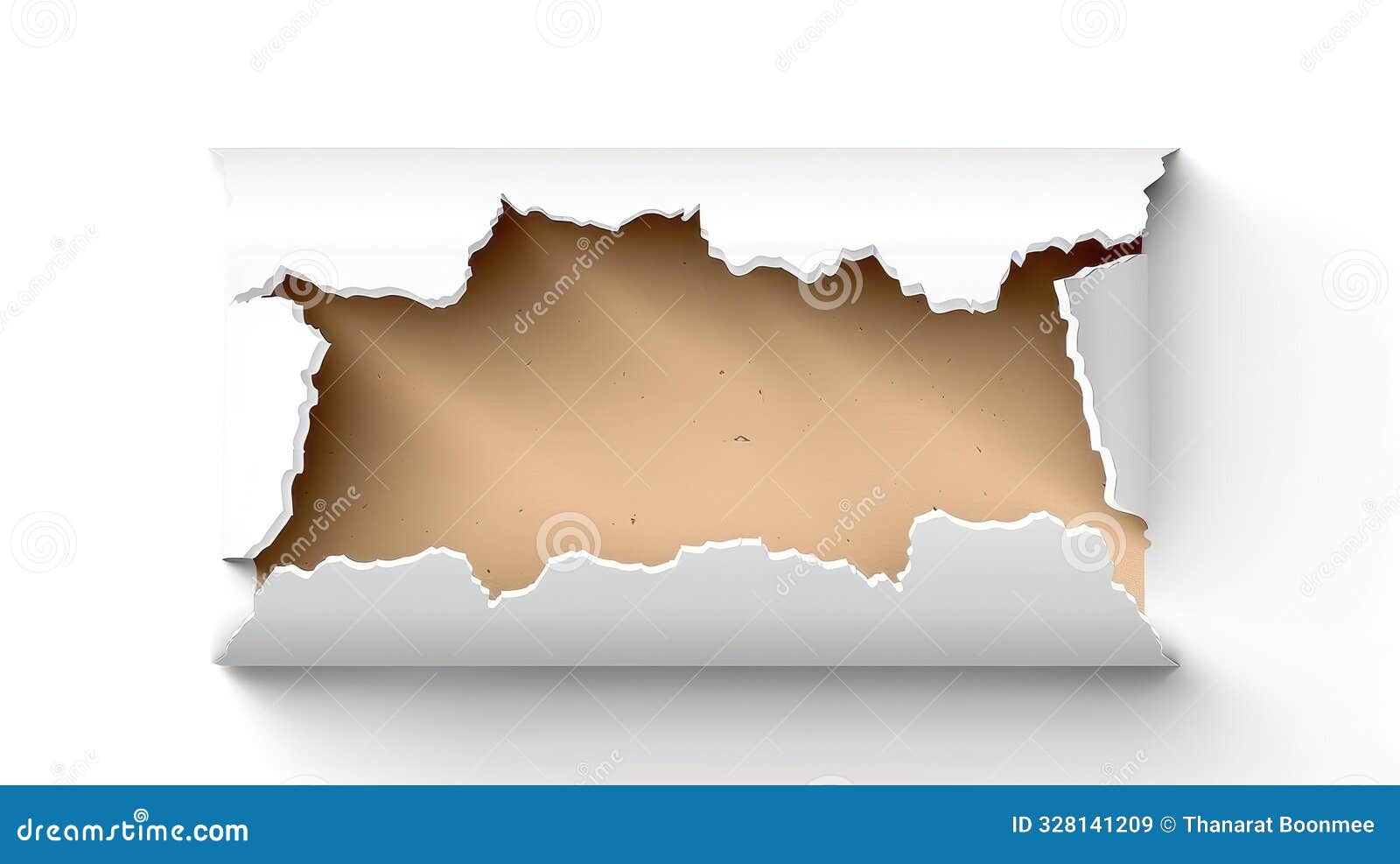 Realistic Computergenerated Image of a Large Hole Torn through a Piece ...