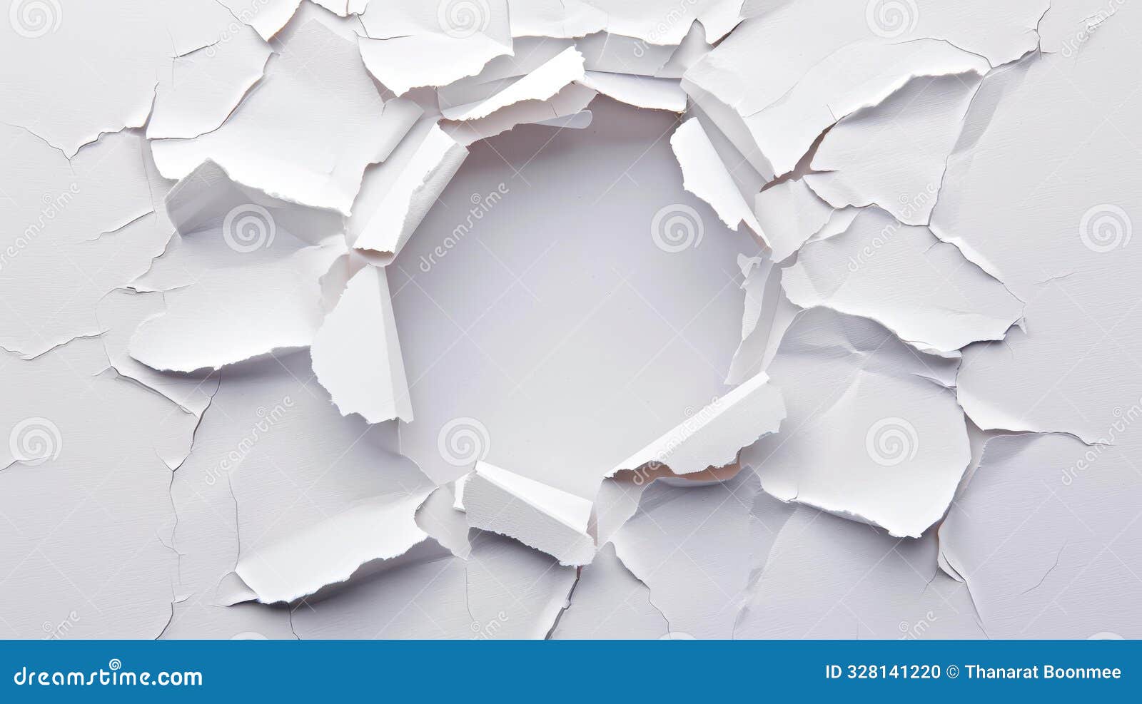 Realistic Computergenerated Image of a Large Hole Torn through a Piece ...