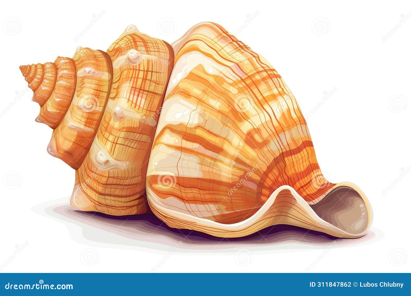 Realistic Conch Seashell On White Background Royalty-Free Stock Image ...