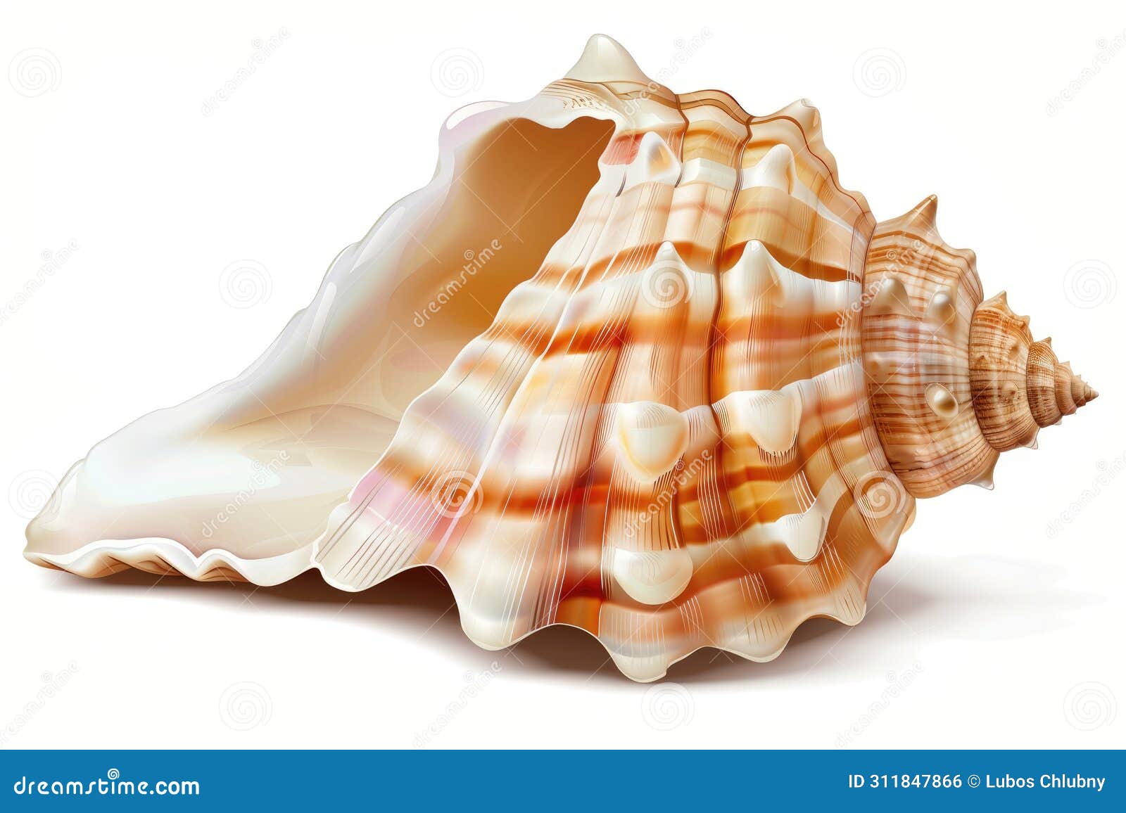 Realistic Conch Seashell On White Background Royalty-Free Stock Image ...