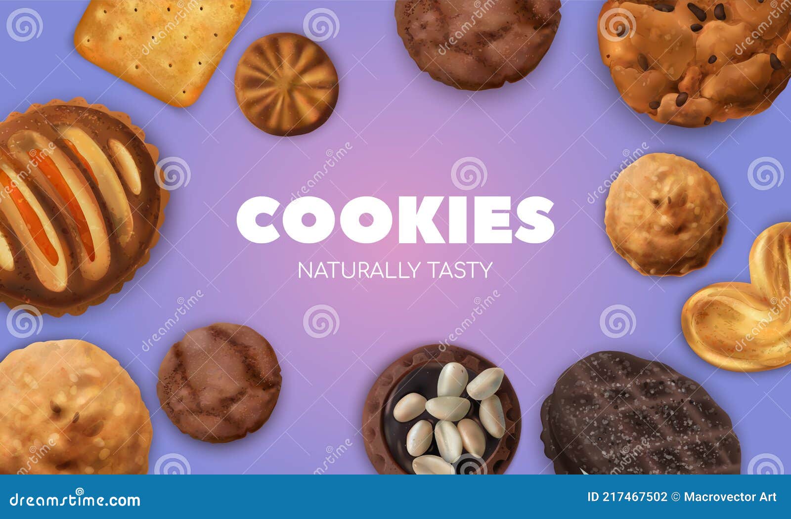Realistic Cookies Composition Stock Vector - Illustration of bakery ...